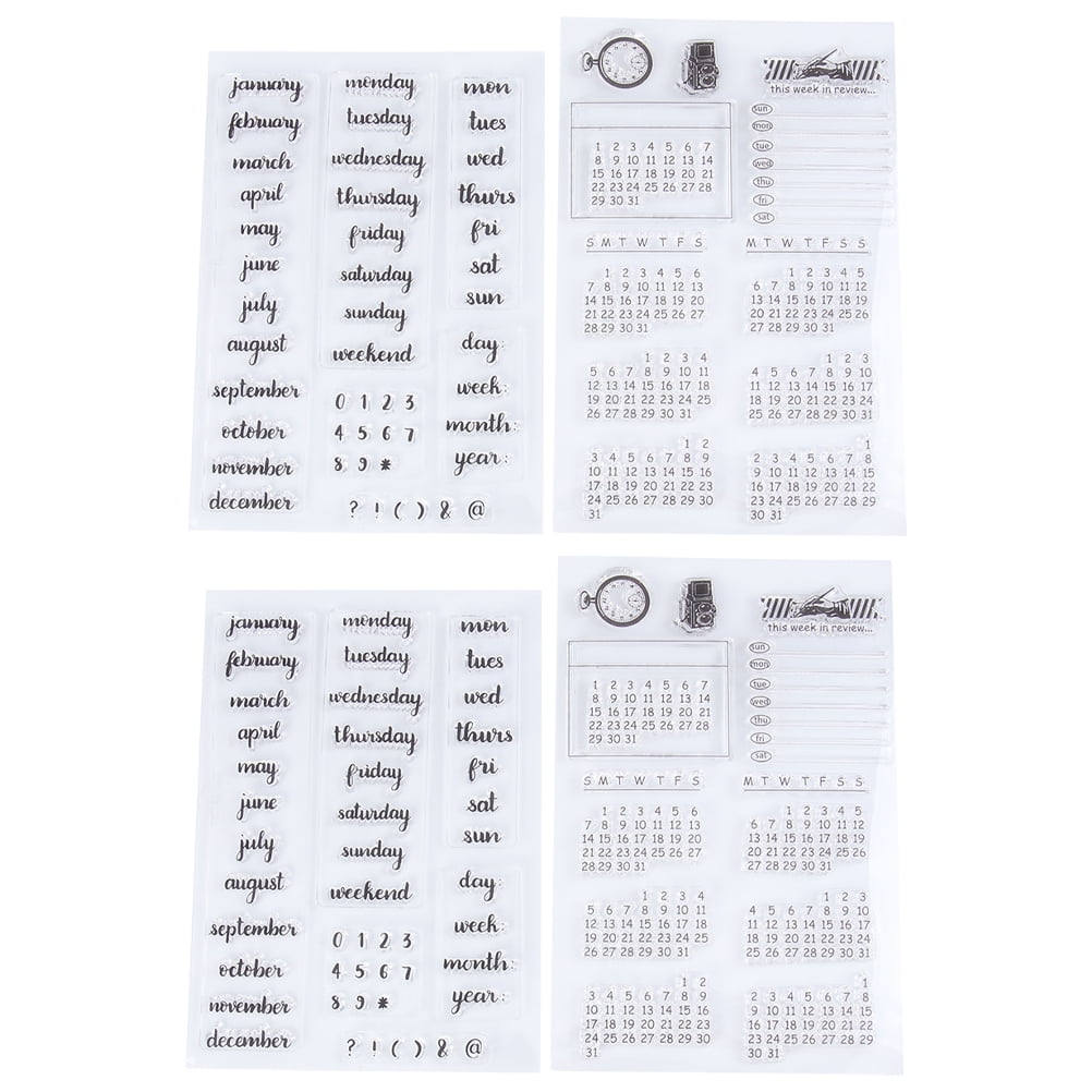 4pcs DIY Calendar Stamps Paper Cards Making Tools for Scrapbook Photo ...