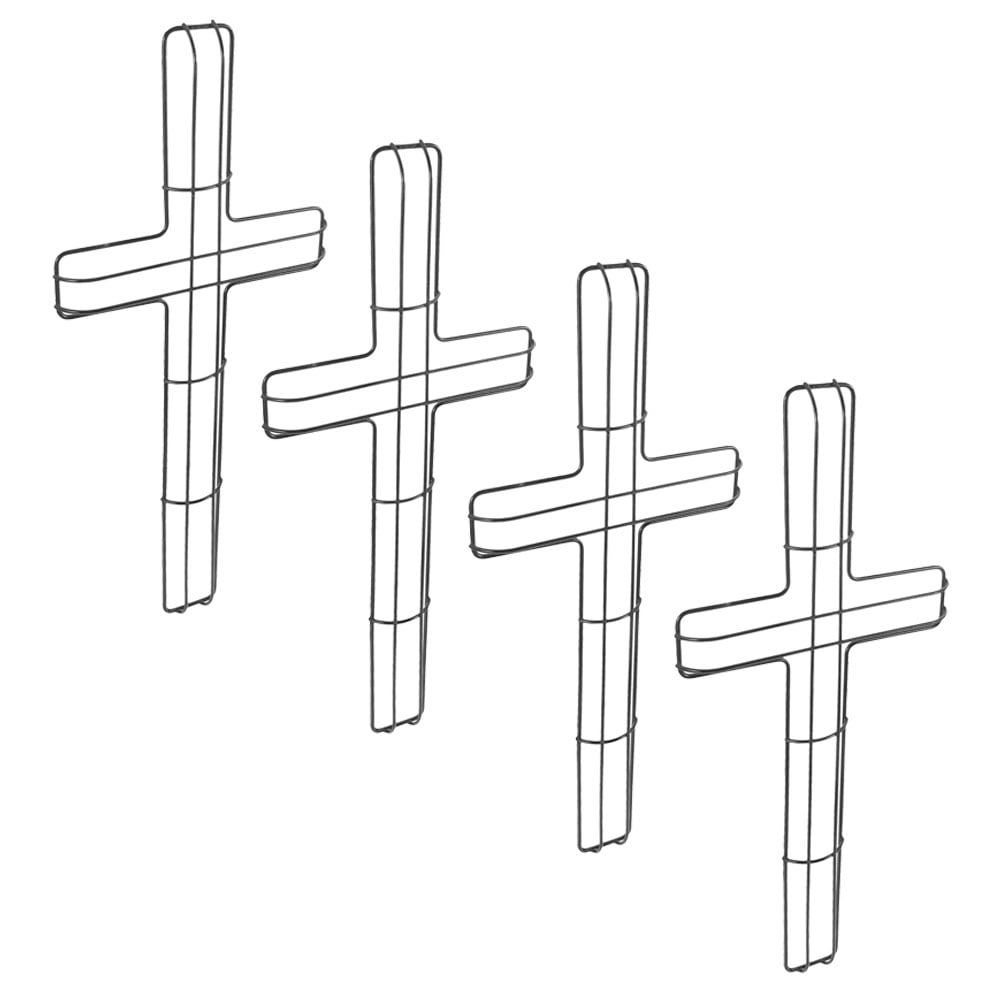 4pcs DIY Cross Metal Wreath Frame Flower Garden Cross Shaped Metal Wire ...