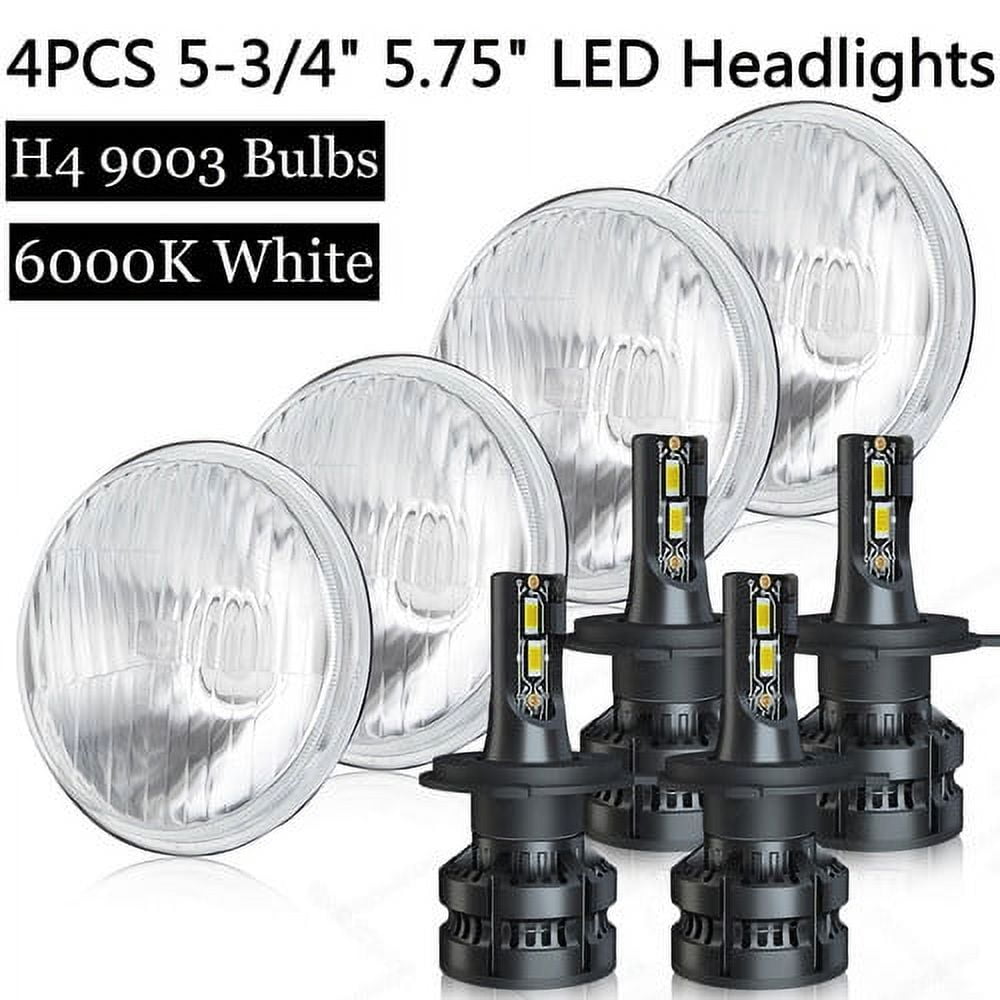 4pcs DOT 5.75" Round LED Headlights High/Low Beam White For Ford ...