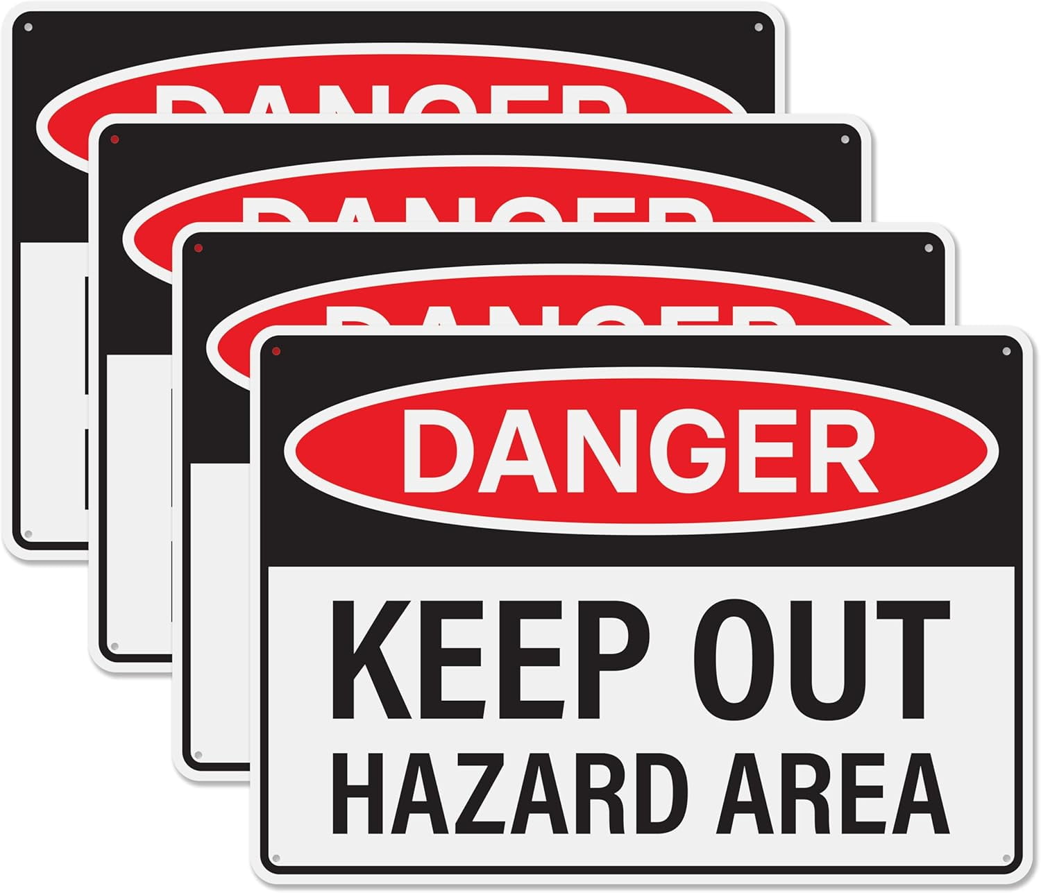 4pcs Danger Keep Out Hazard Area Sign 14x10 inch | Plastic Sign for ...