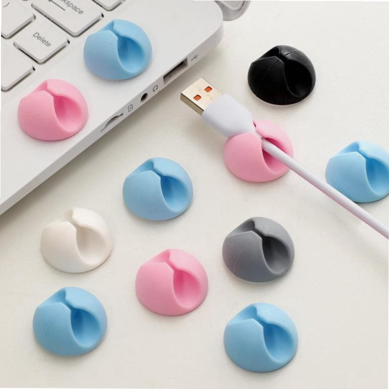 4pcs Data Cable Fixers, self-adhesive cable holders, random colors for ...