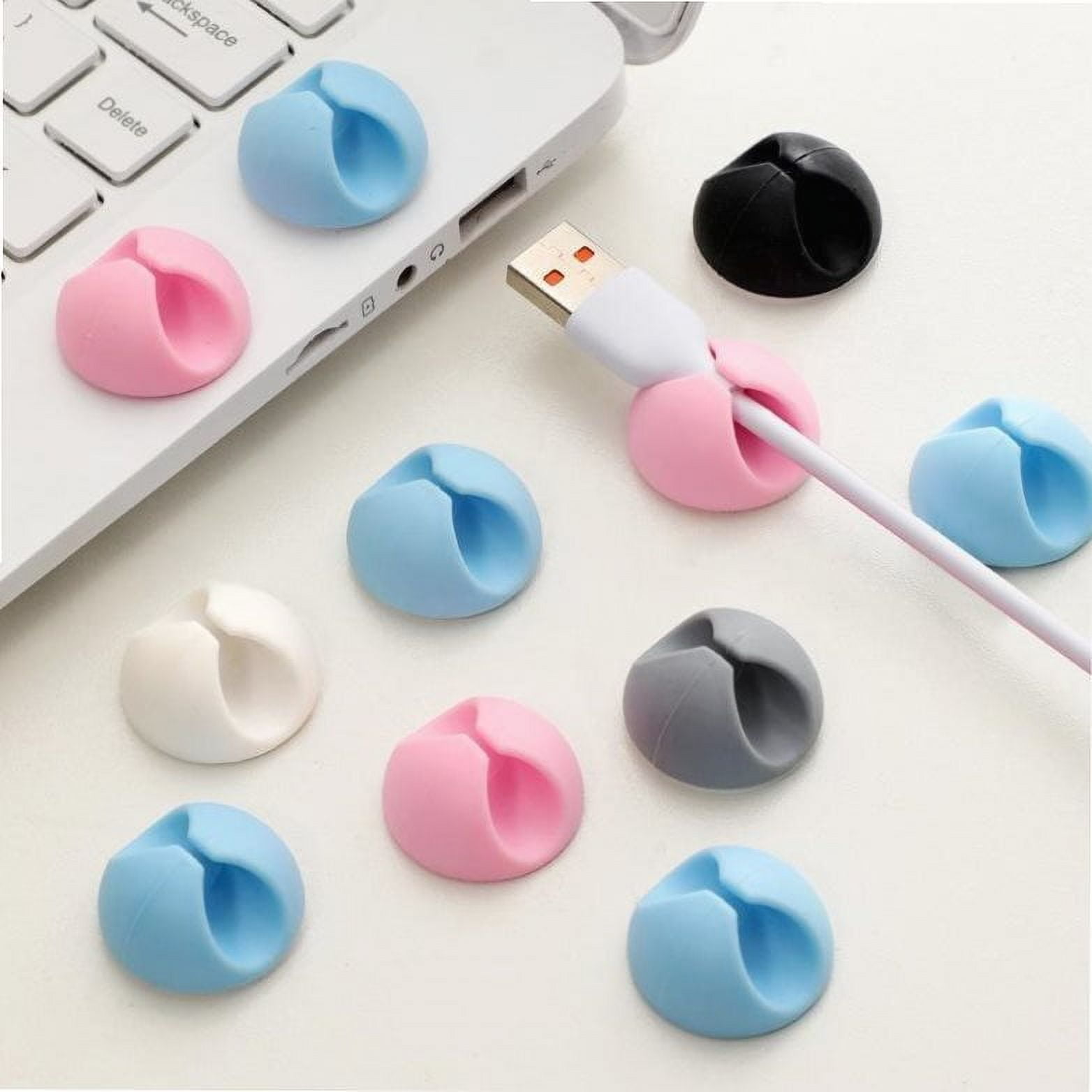 4pcs Data Cable Fixers, self-adhesive cable holders, random colors for ...