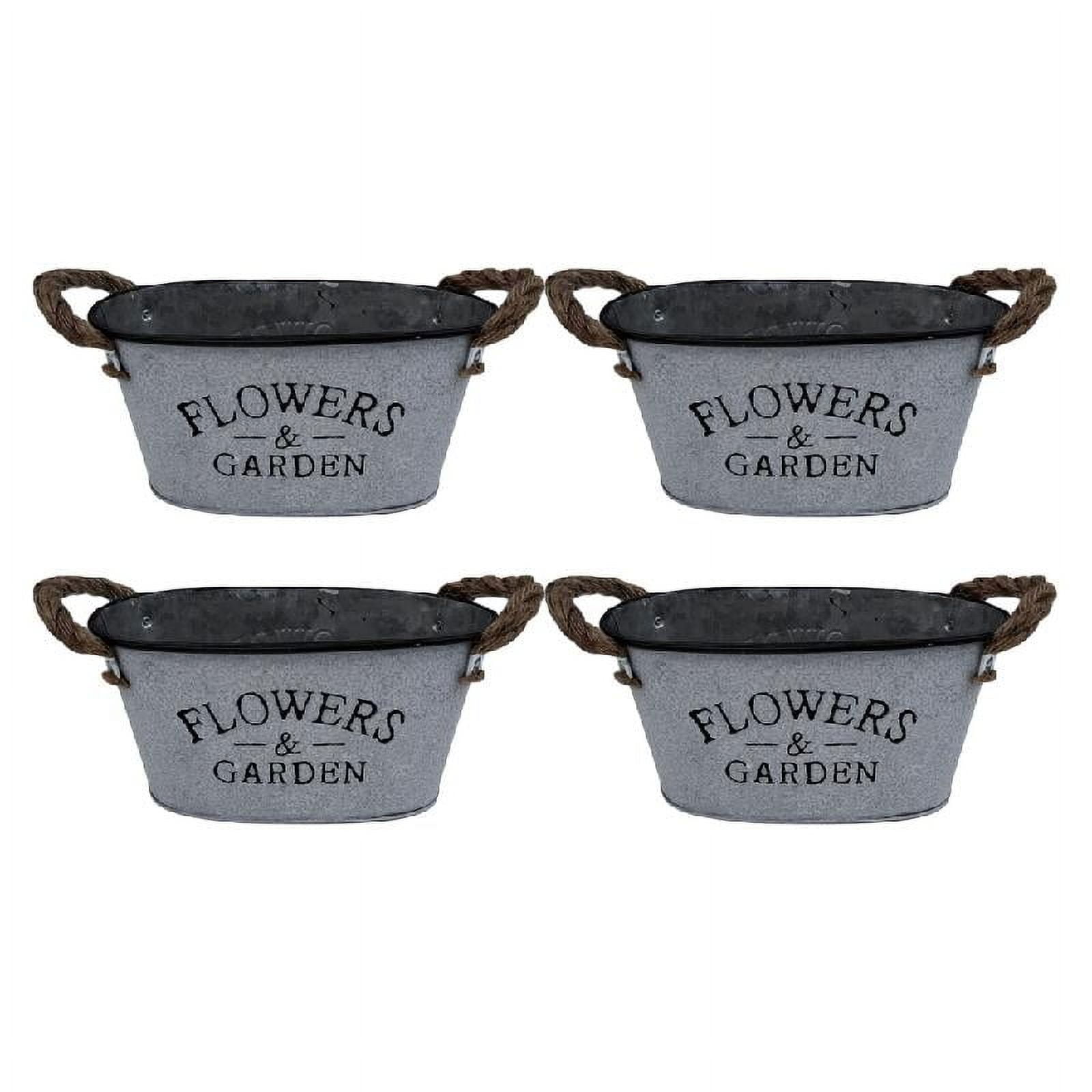 4pcs Decorative Plant Containers Drainage Hole Planter Flower Bucket ...