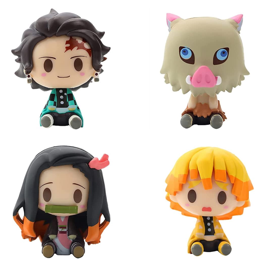 4pcs Demon-Slayer Cake Topper ，Demon-Slayer theme party supplies, Fans ...