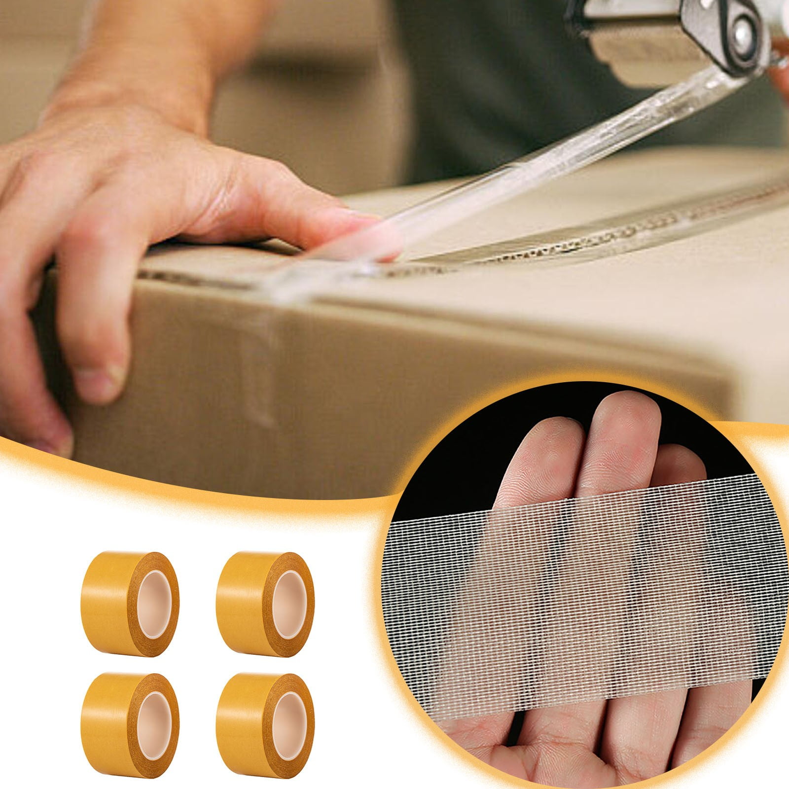 4pcs Dense Mesh Fiber Double Tape Non Marking Cloth Based Double ...