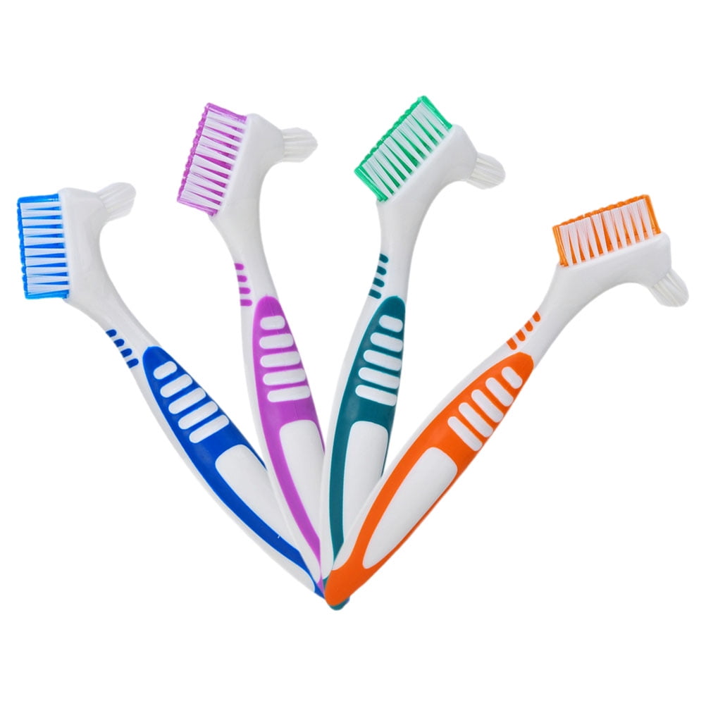 4pcs Denture Brush Double Side Toothbrush Multi-Layered Bristles Hard ...