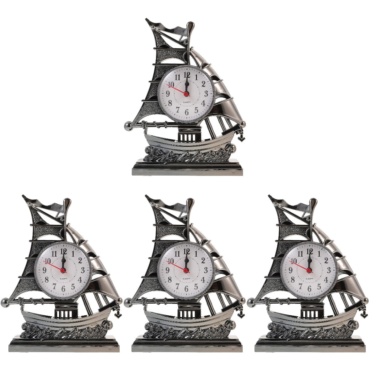 4pcs Desktop Alarm Clock Nautical Sailboat Figurine Sailboat Shaped ...