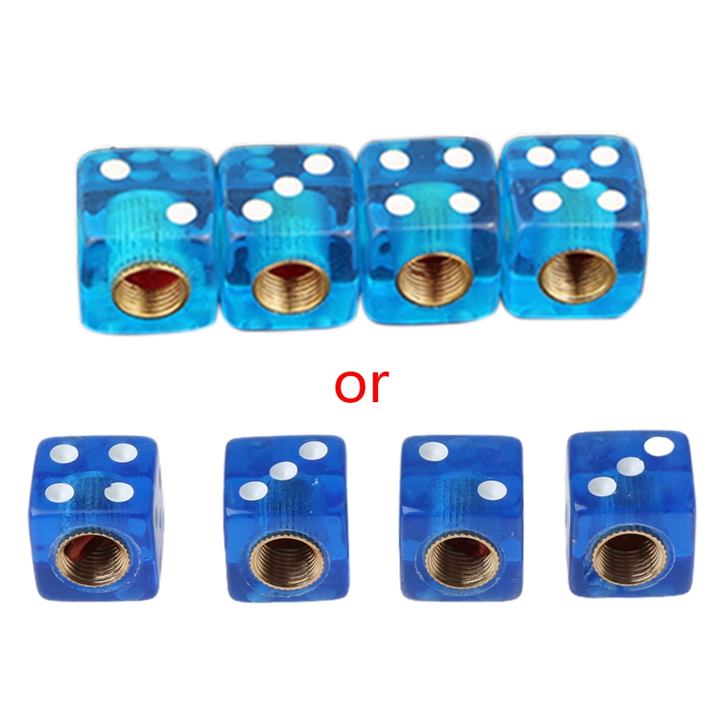 4pcs Dice Shape Car Truck Wheel Tire Air for Valve Stem Cover Dust Cap ...
