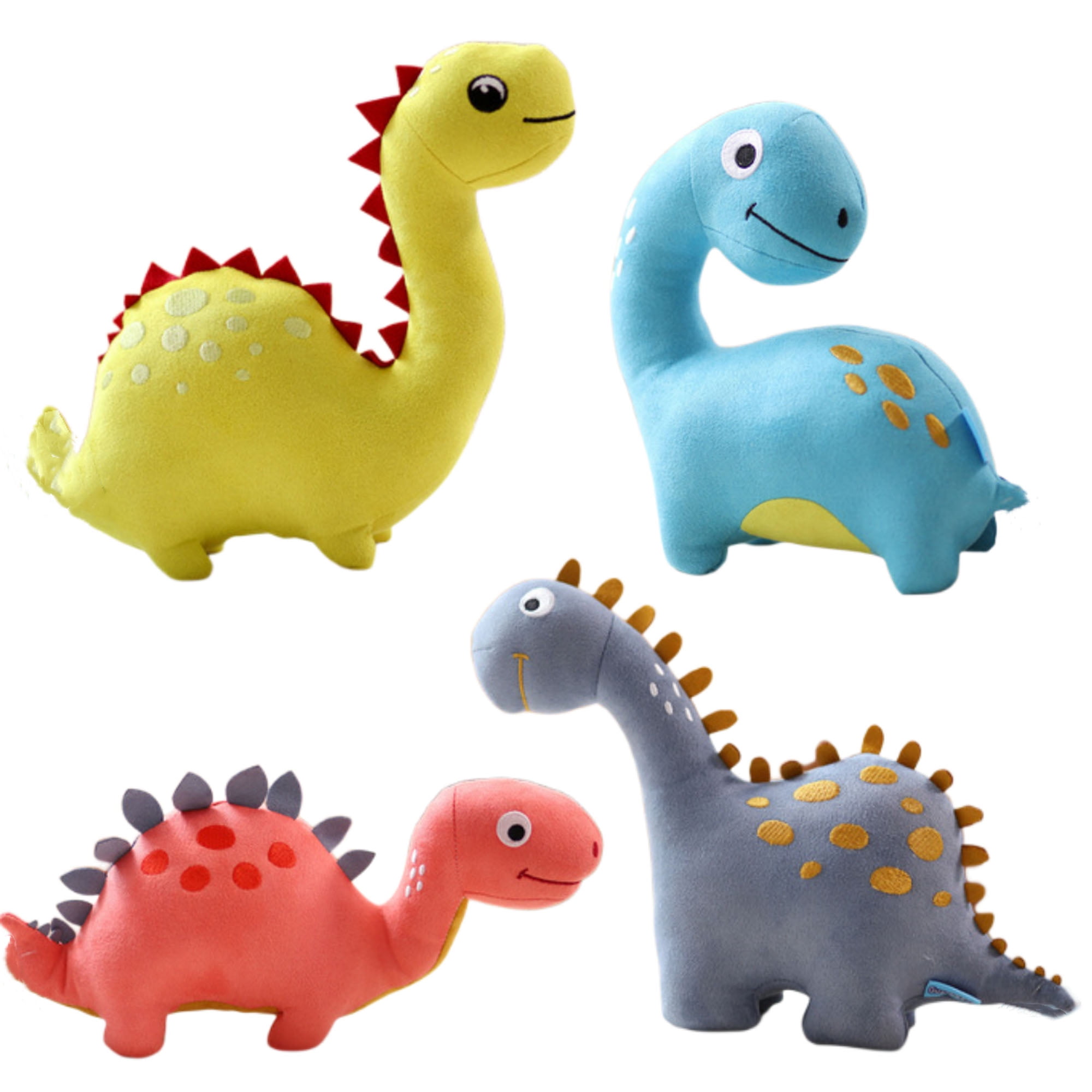 4pcs Dinosaur Stuffed Plush Toy Huggable Soft Cute Dino Doll - Walmart.com
