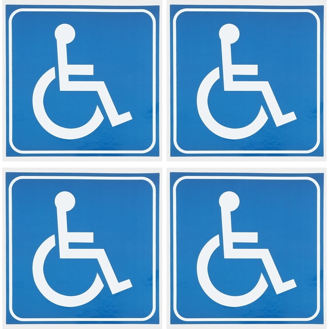 4pcs Disabled Wheelchair Stickers Adhesive Disabled Wheelchair Symbol ...