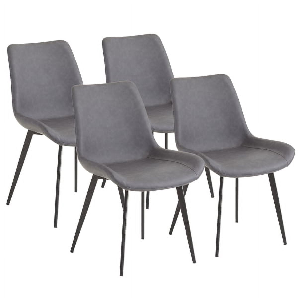 4pcs Disassembled PU Iron Pipe Curved Dining Chair Black - Walmart.com