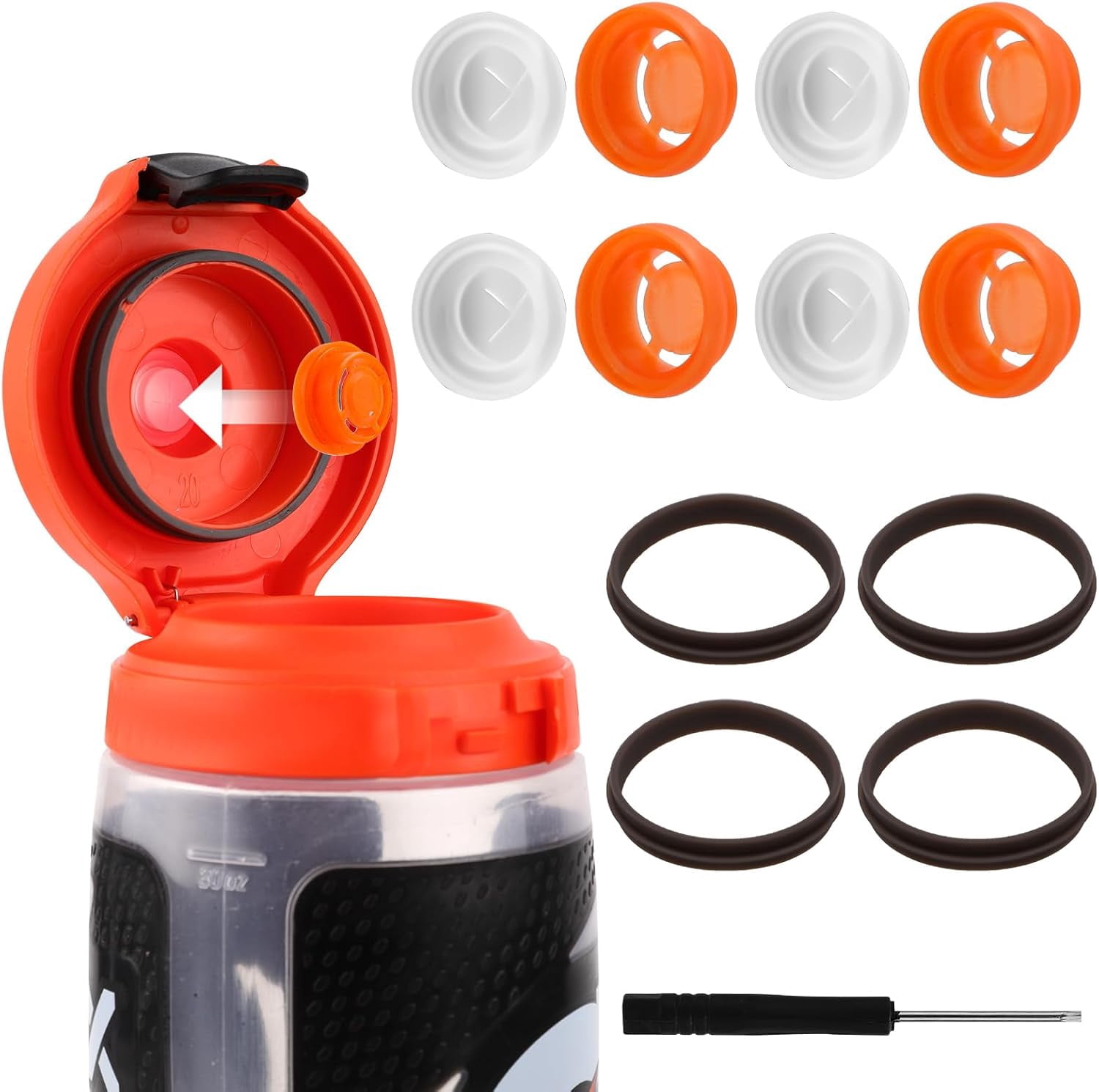 4pcs Dispensing Rubber Valves Compatible with Gatorade Water Bottle ...