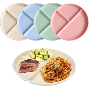 Health Beet Kids Portion Plate for Toddlers with Dividers, Reusable ...