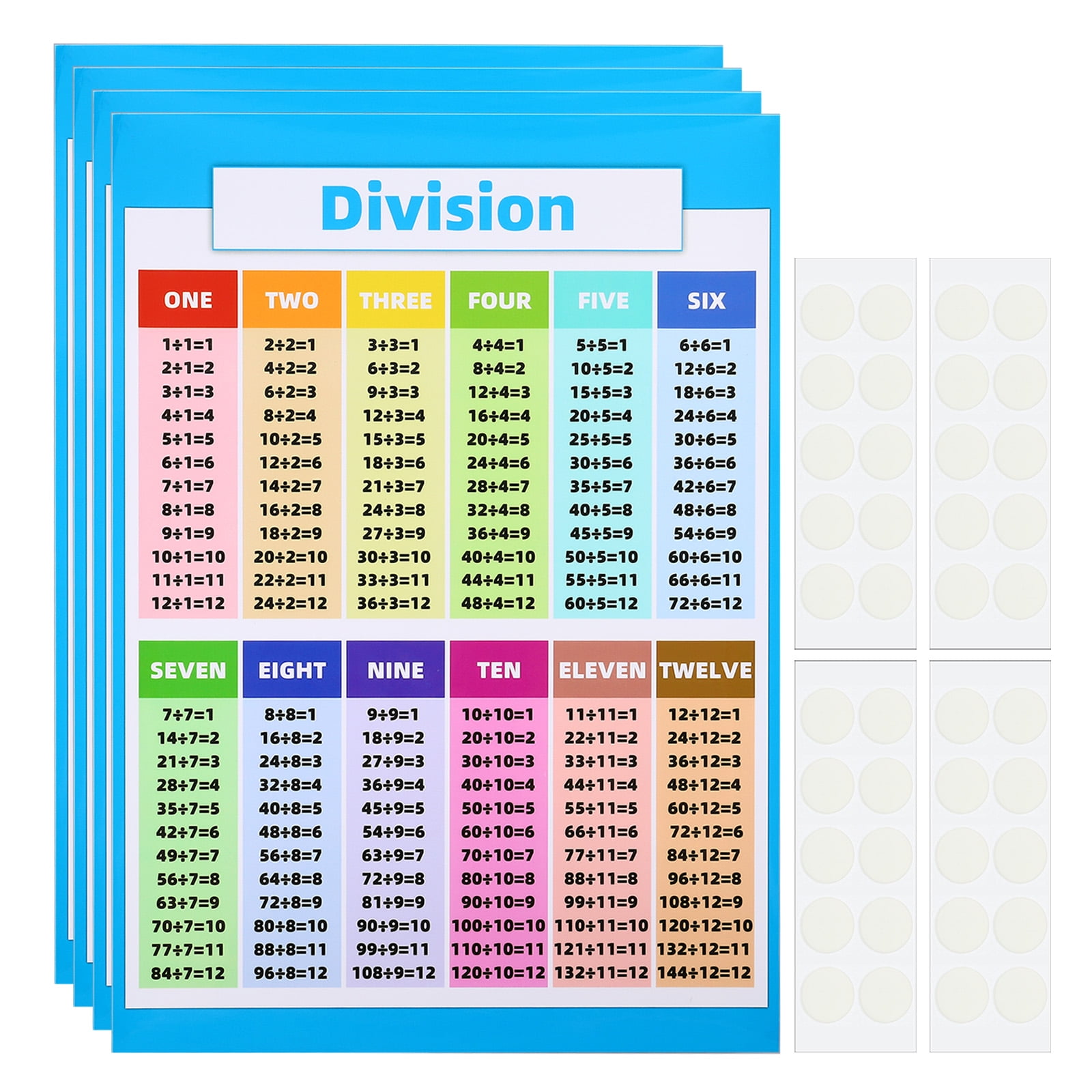 Uxcell Division Tables 11" x 16" Posters (4 Pack) - Walmart.com