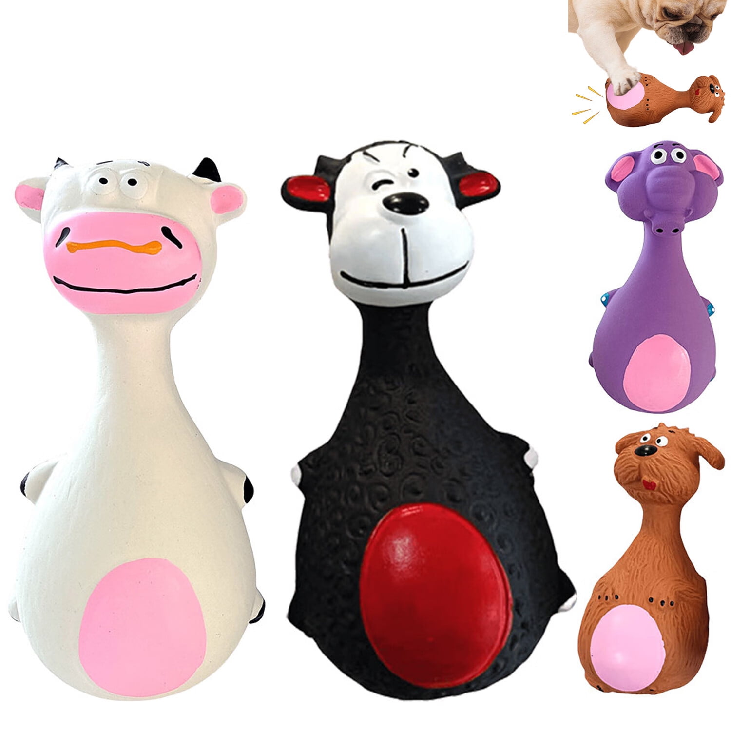 4pcs Dog Squeaky Toys Squeaky Latex Dog Toys 5in Soft Chew Rubber Toy ...