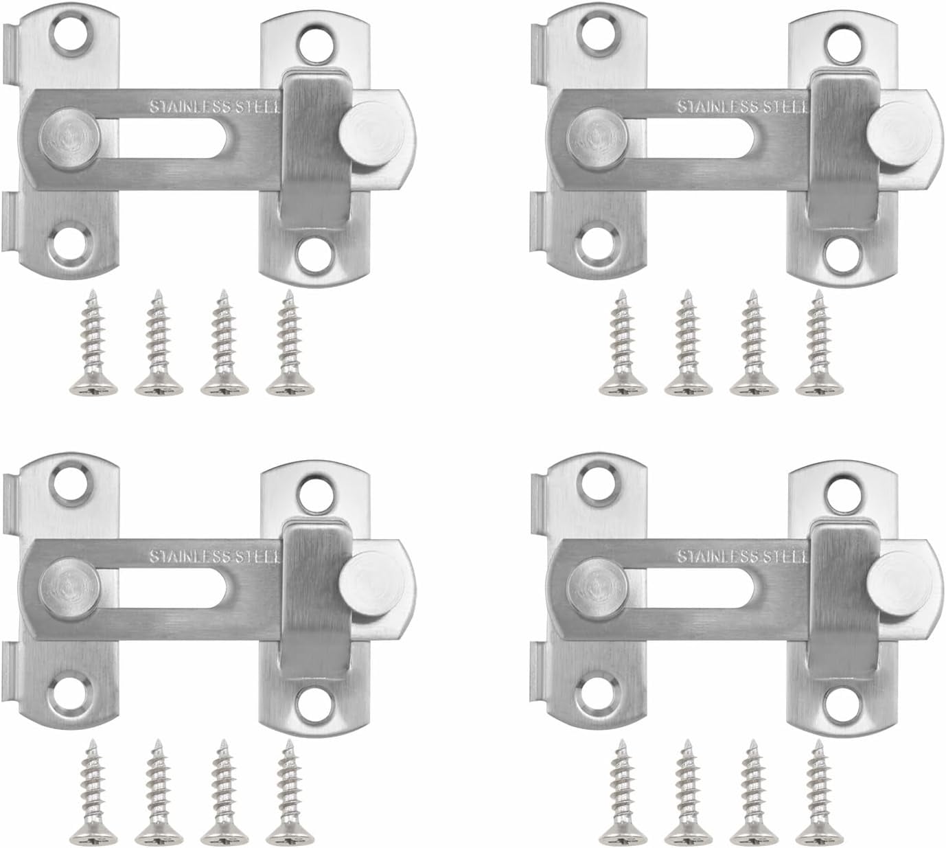 4pcs Double Folding Door Latch Stainless Steel Latch French Latch Flip ...