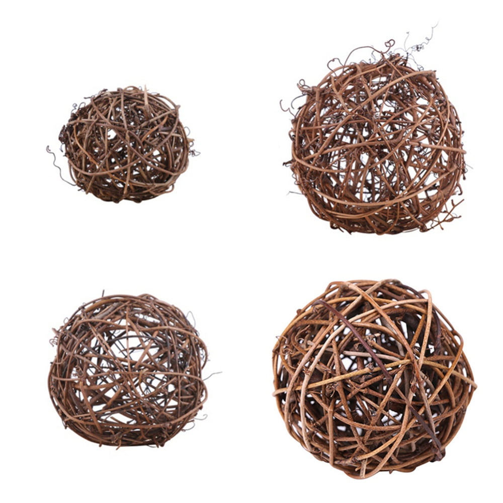 4pcs Dried Vine Balls Natural Rattan Ball Filler Twig Balls Holiday ...