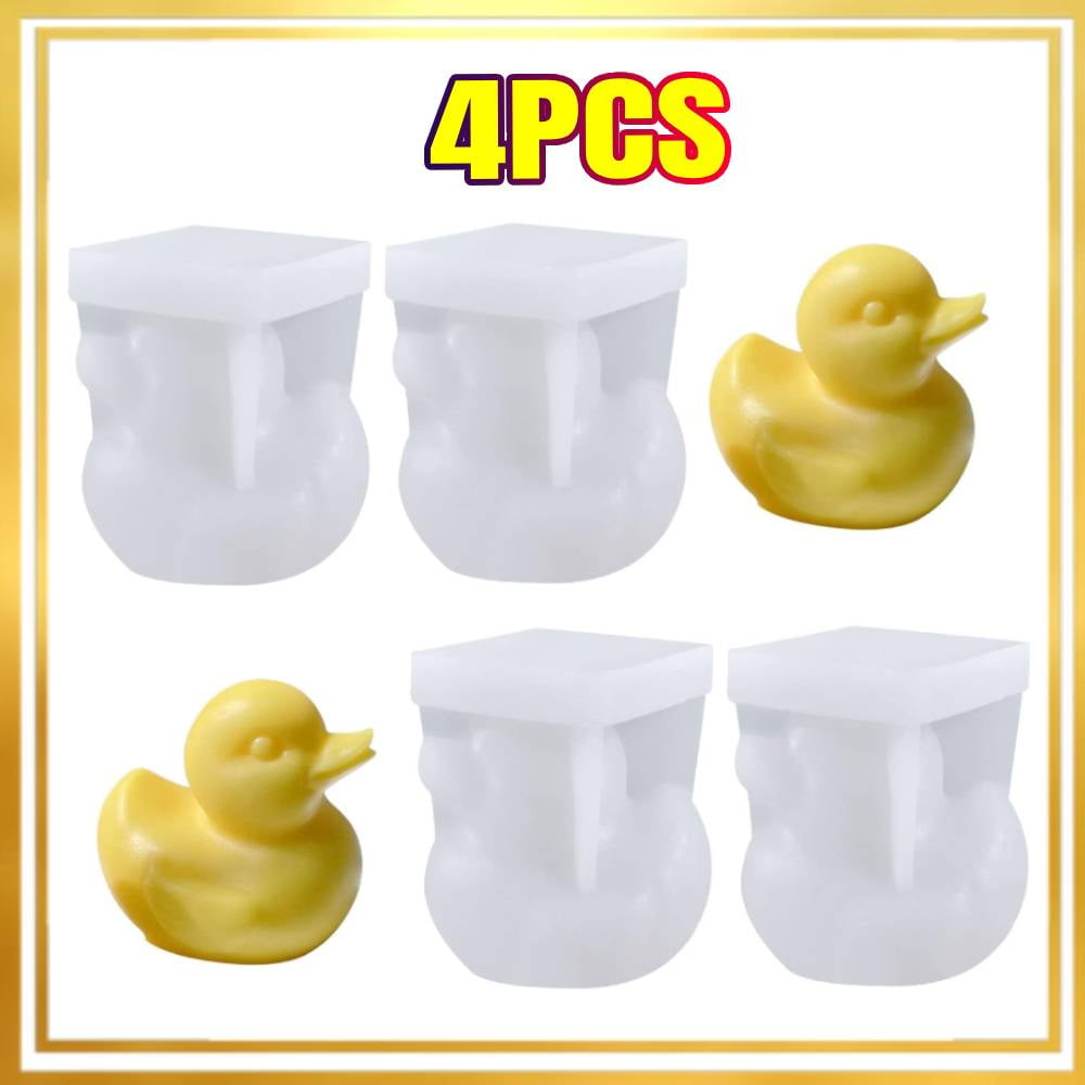 4pcs Duck Silicone Molds, 3D Duck-Shaped Candle & Chocolate Fondant ...
