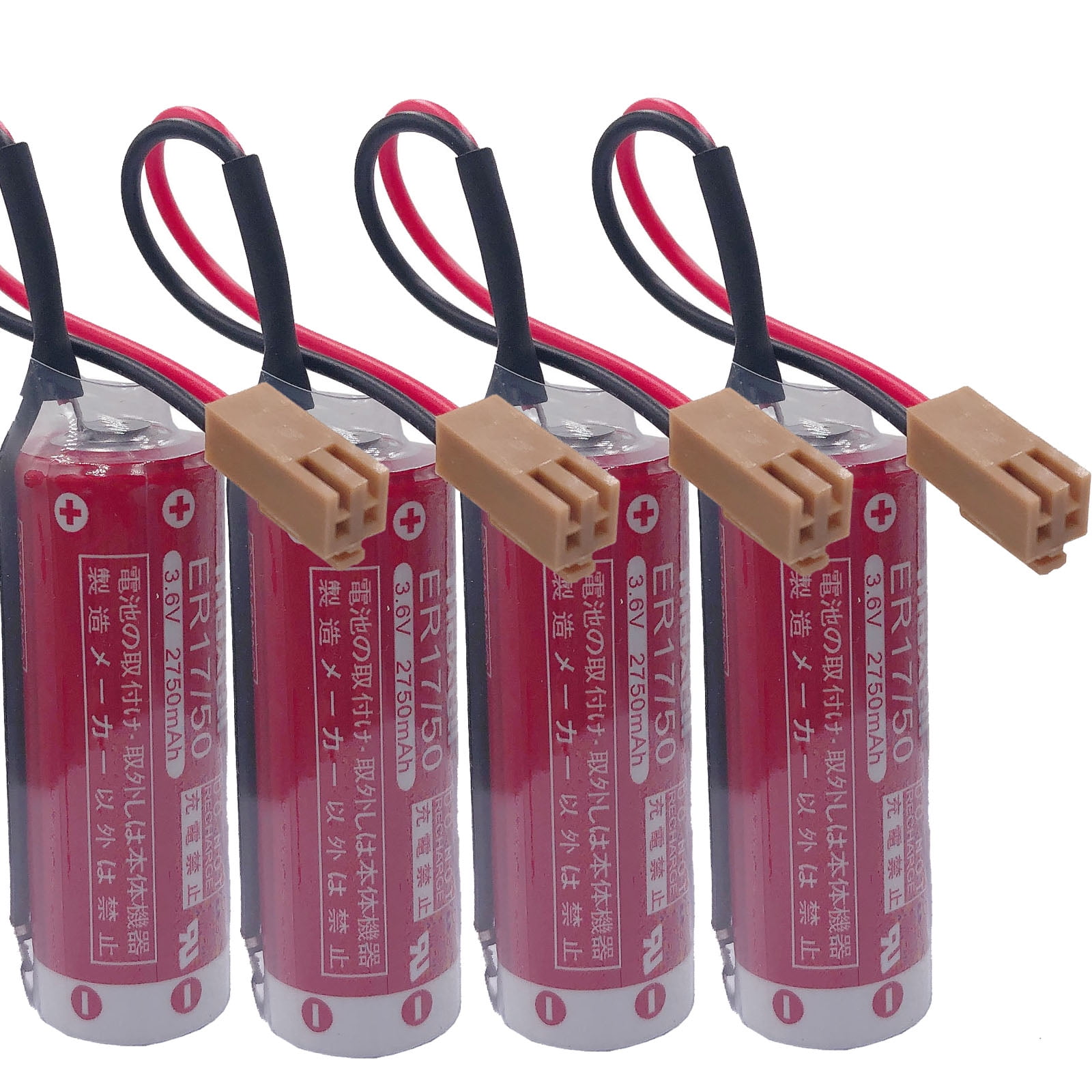 4pcs ER17/50 Battery with Brown Plug for Yaskawa OTC Manipulator ...