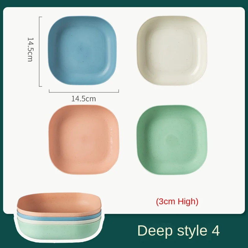 4pcs Eco-Friendly Unbreakable Dinner Plates Biodegradable Restaurant ...