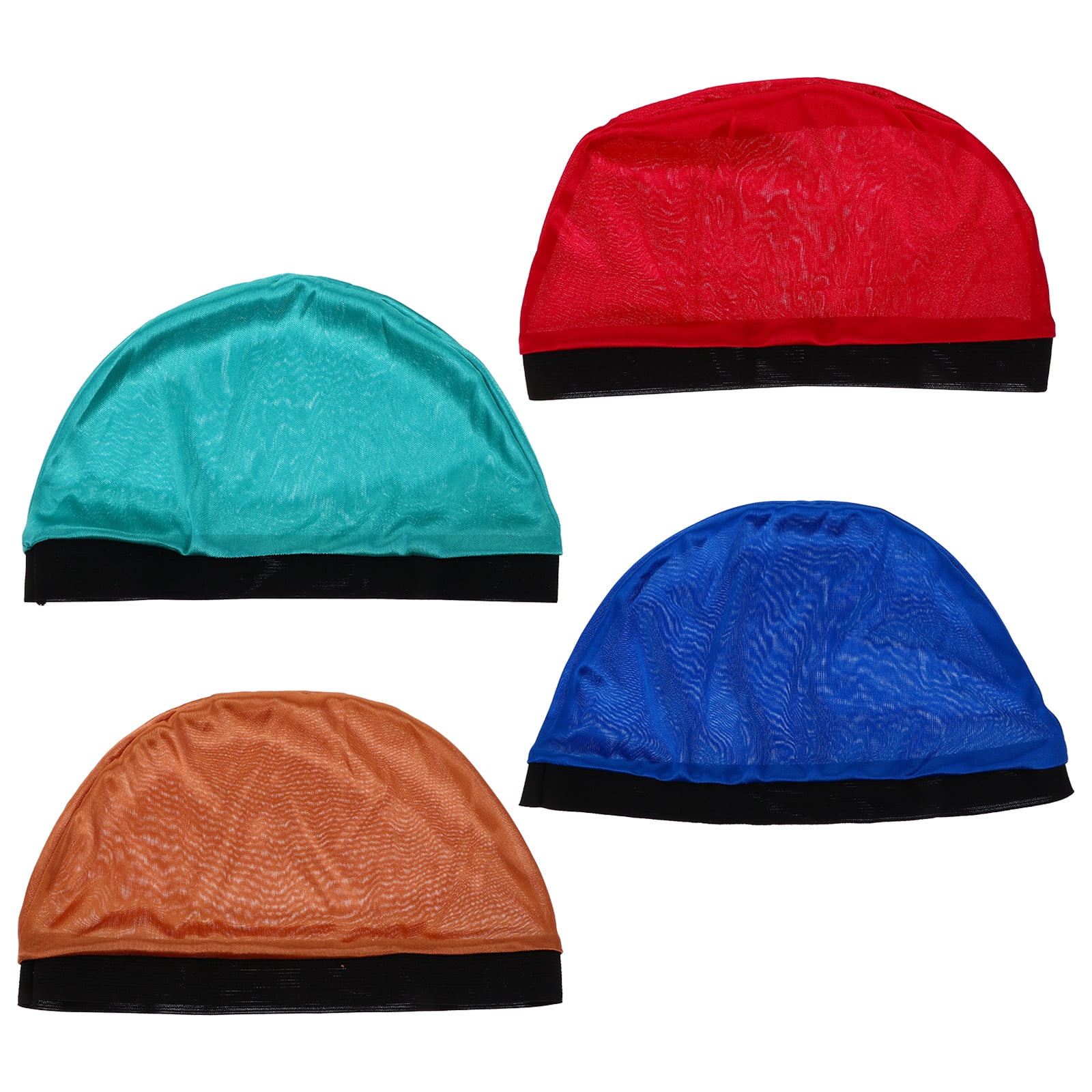 4pcs Elastic Wave Caps Unisex Silky Wave Caps Hats Colorful Wigs Dome ...