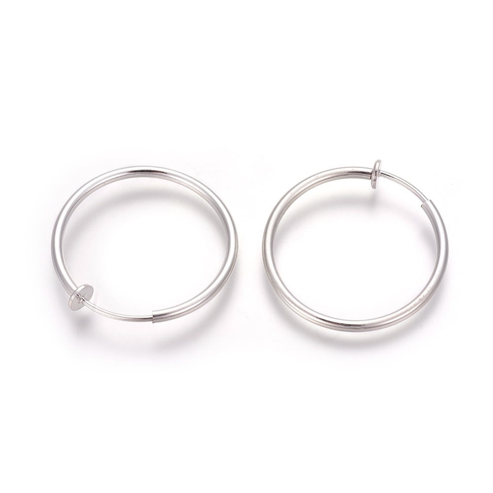 4pcs Electroplate Brass Retractable Clip-on Earrings Non Piercing ...