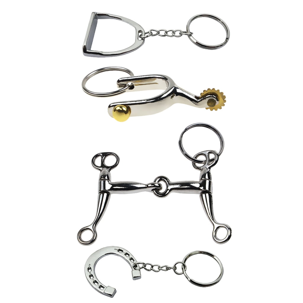 4pcs Elegant Silver Tone Key Holder Wear Resistant Alloy Equestrian Key ...