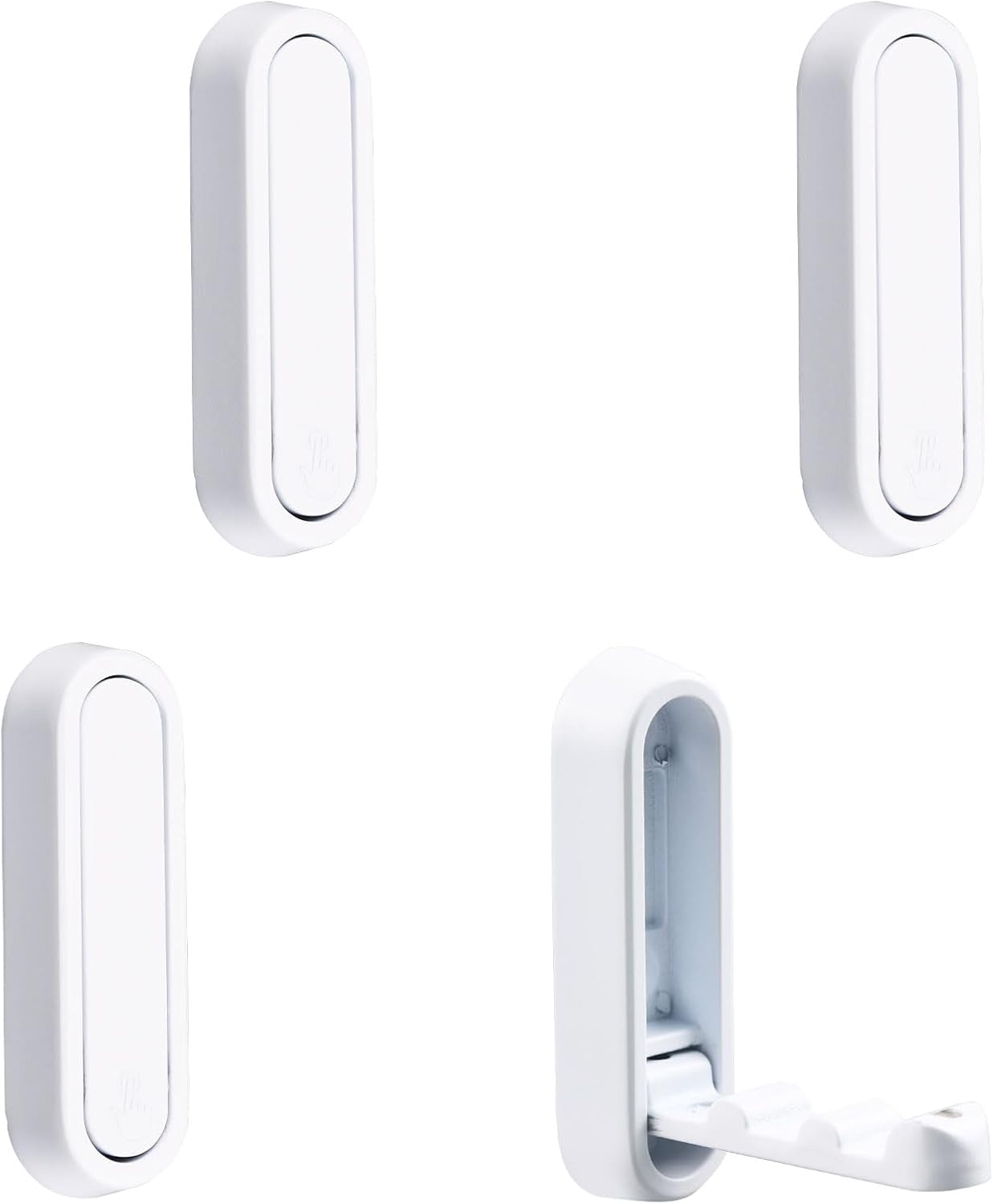 4pcs Elliptical Folding Wall Hook Non-Slip Heavy Duty Foldable Coat ...