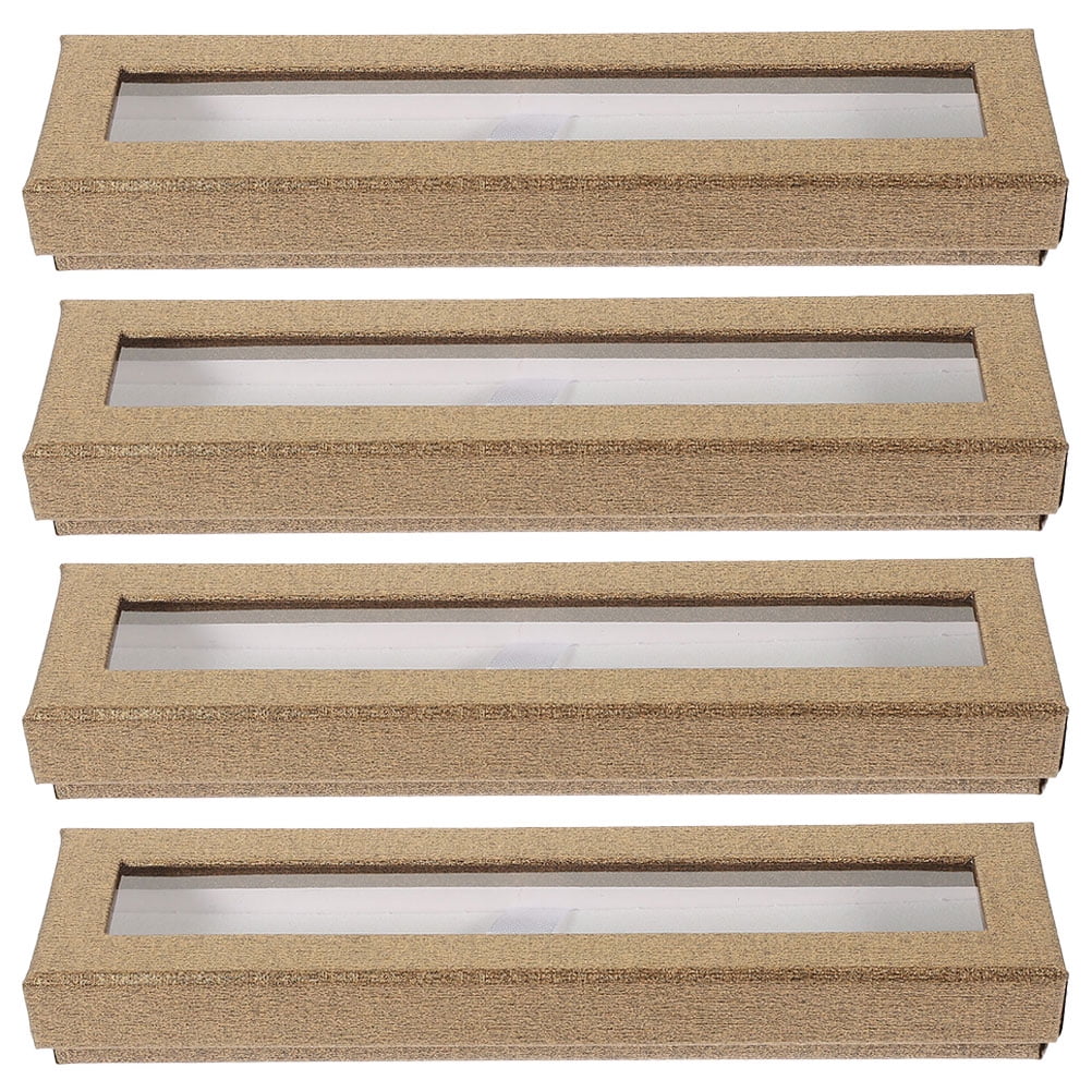 4pcs Empty Pen Gift Box Paper Case with Clear Window Pencil Ballpoint ...