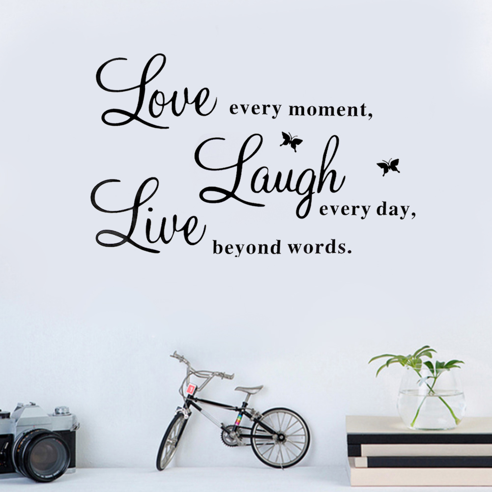 4pcs English Words Proverbs Wall Stickers DIY Self Adhesive Wallpaper ...