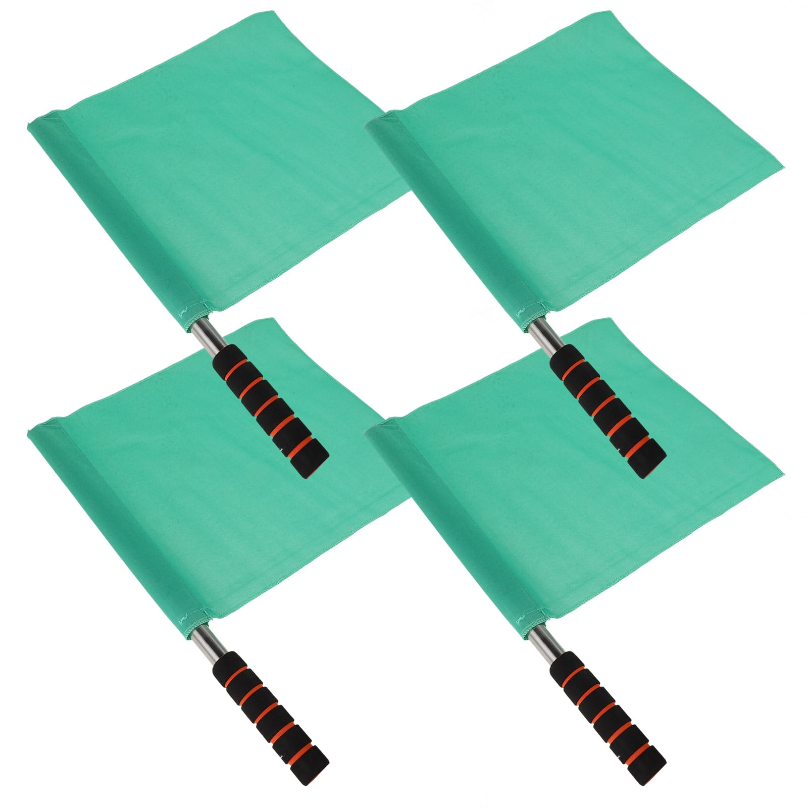 4pcs Referee Flags with Stainless Steel Poles for Events Green Hand ...