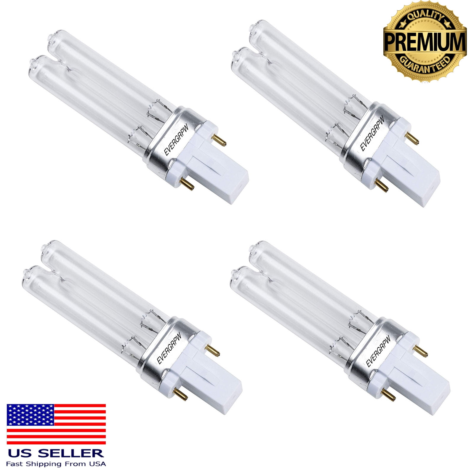 4pcs EverGrow 13W Watt UV Bulb UVC HVAC Filter Pond Sunsun Jebao ...