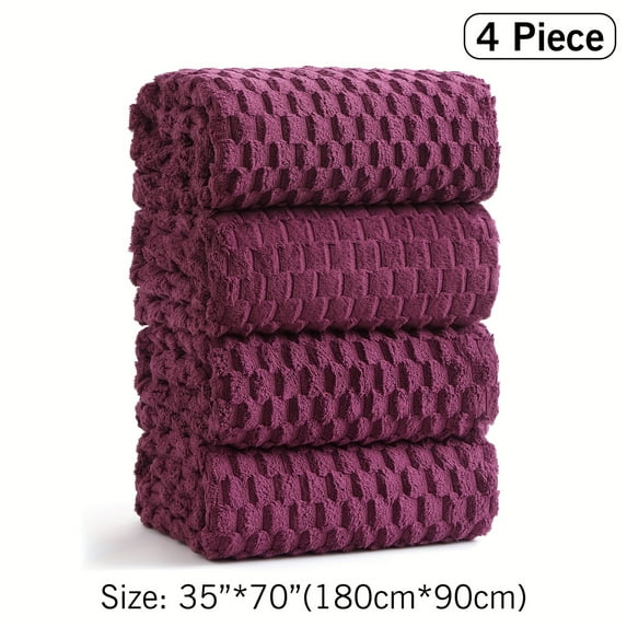 4pcs Extra Large 35"x70" Microfiber Bath Towel Set - Ultra-Soft, Quick ...