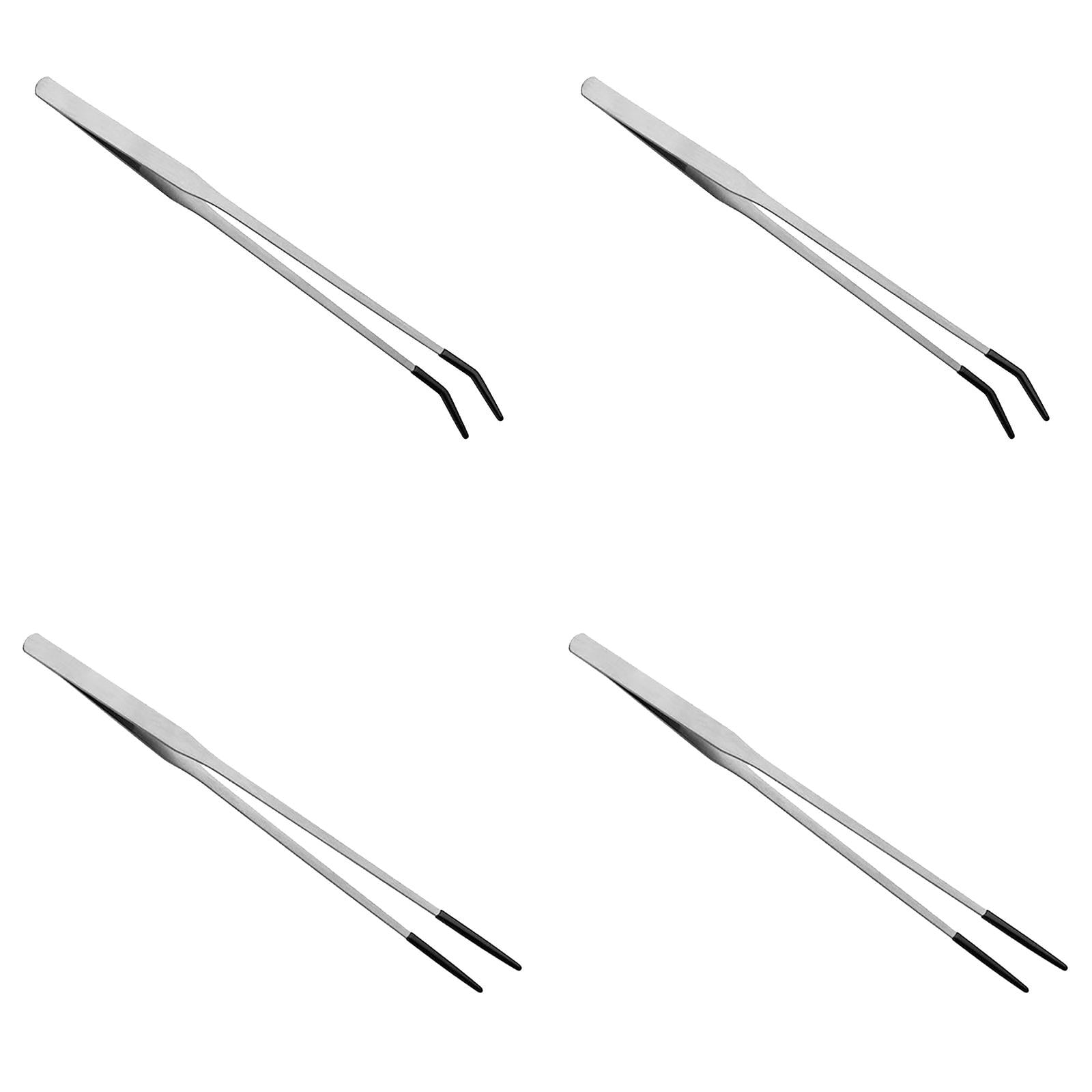 4pcs Extra Long Stainless Steel Reptile Feeding Tongs With Rubber Tip ...