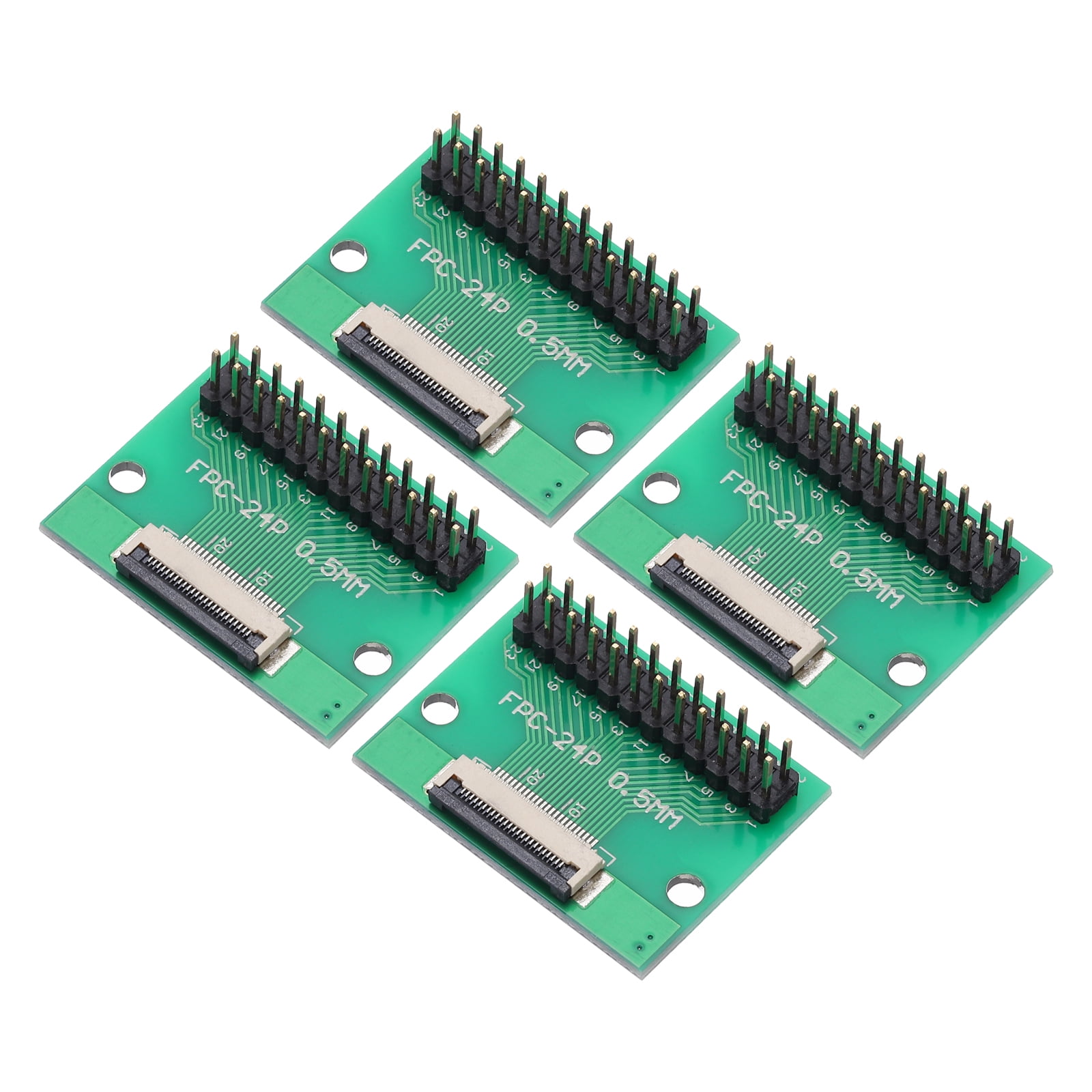 4pcs FFC FPC Connector Board 24 Pins 0.5mm Socket to 2.54mm Double Row Male Pin Header Strip ...