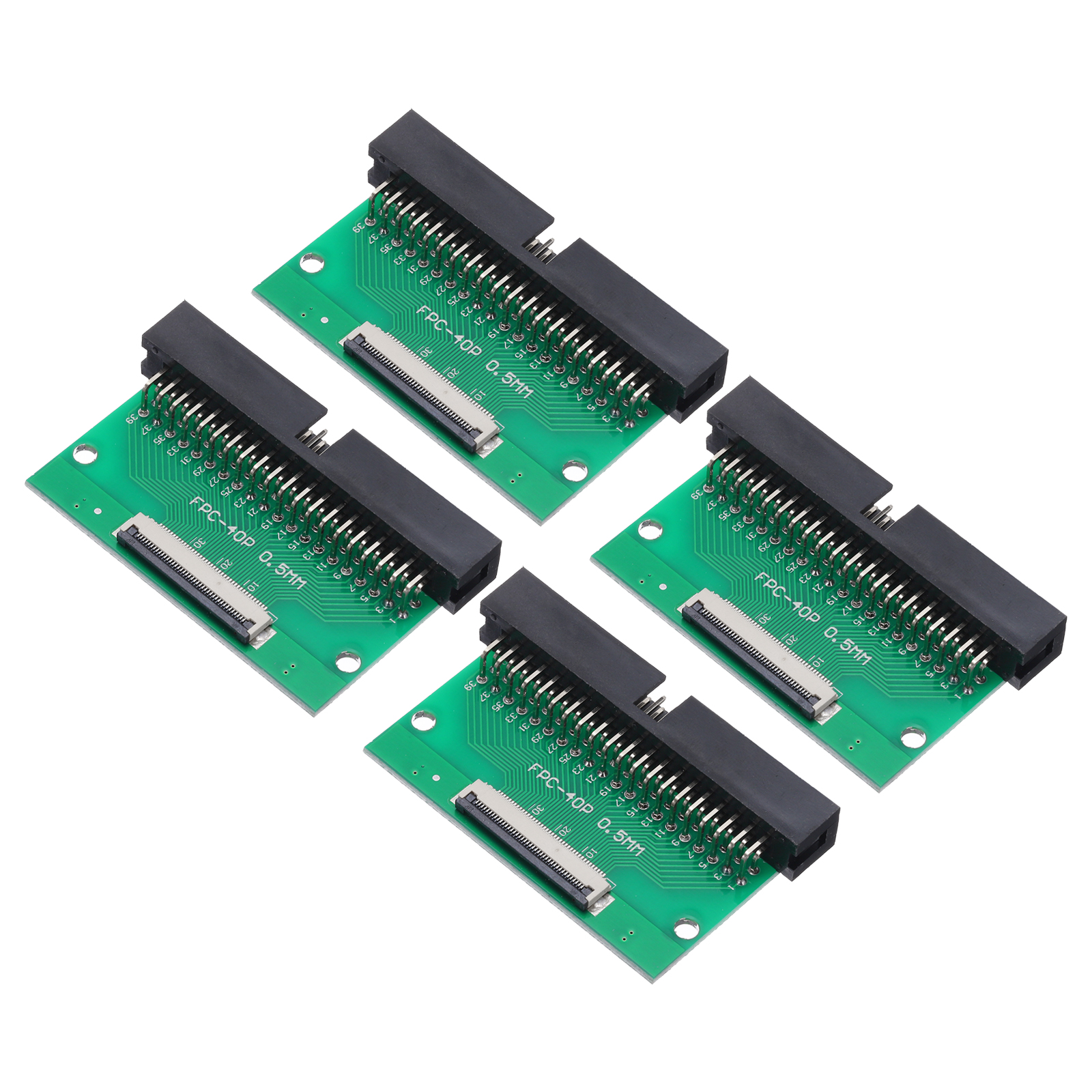 4pcs FFC FPC Connector Board 40 Pins 0.5mm Socket to 2.54mm Double Row Right Angel DC3 Male Pin ...