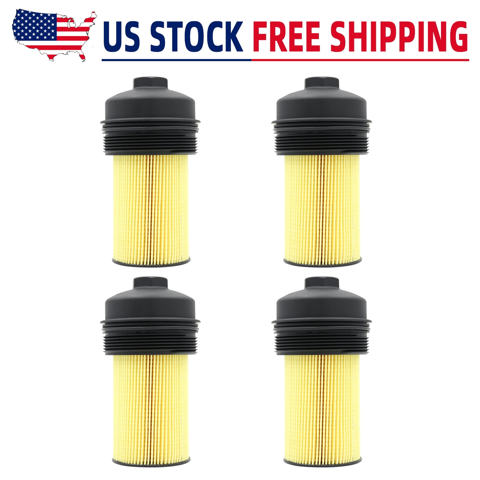 4pcs FL2016 Oil Filter, with EC781 Oil Filter Cap, Fits F250, F350 ...