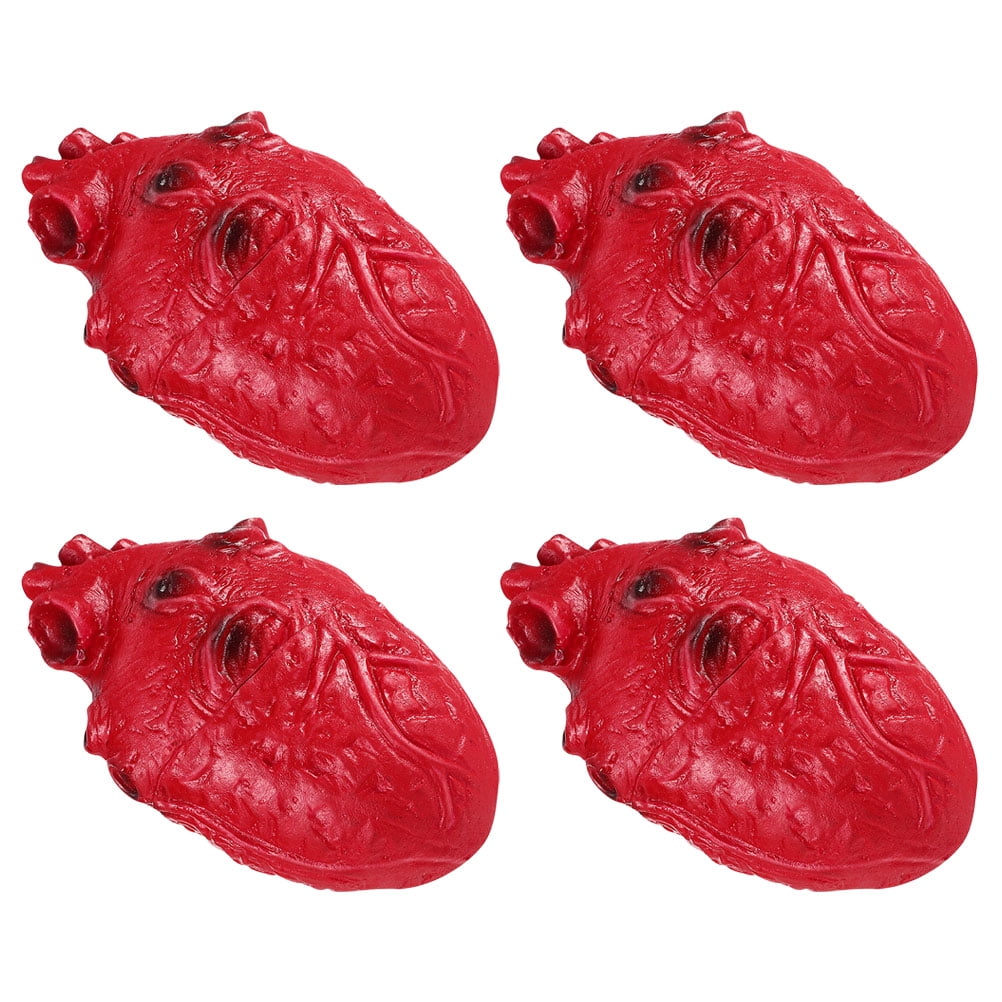 4 Pcs Fake Human Organs Realistic Heart Room Decorations Plush Red ...