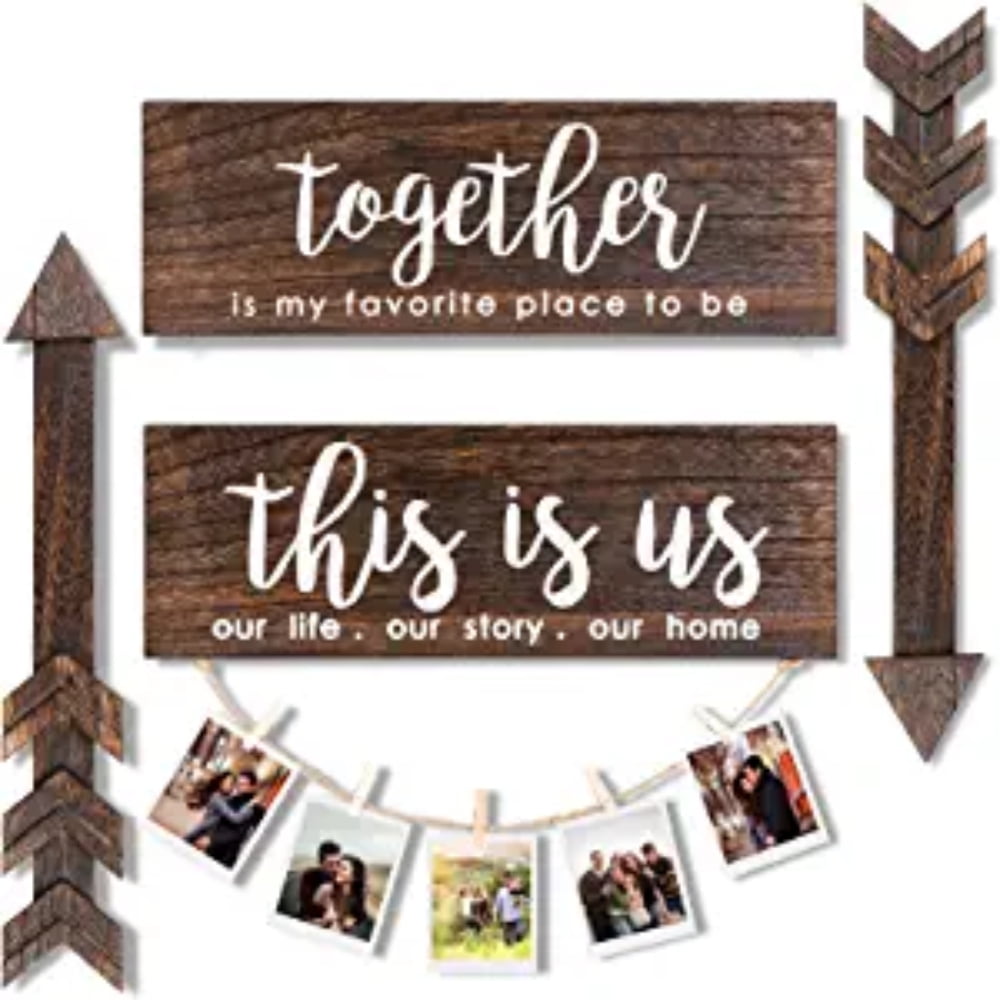 4pcs Vintage Farmhouse Family Decorative Wall Signs, Rustic Wooden Art ...