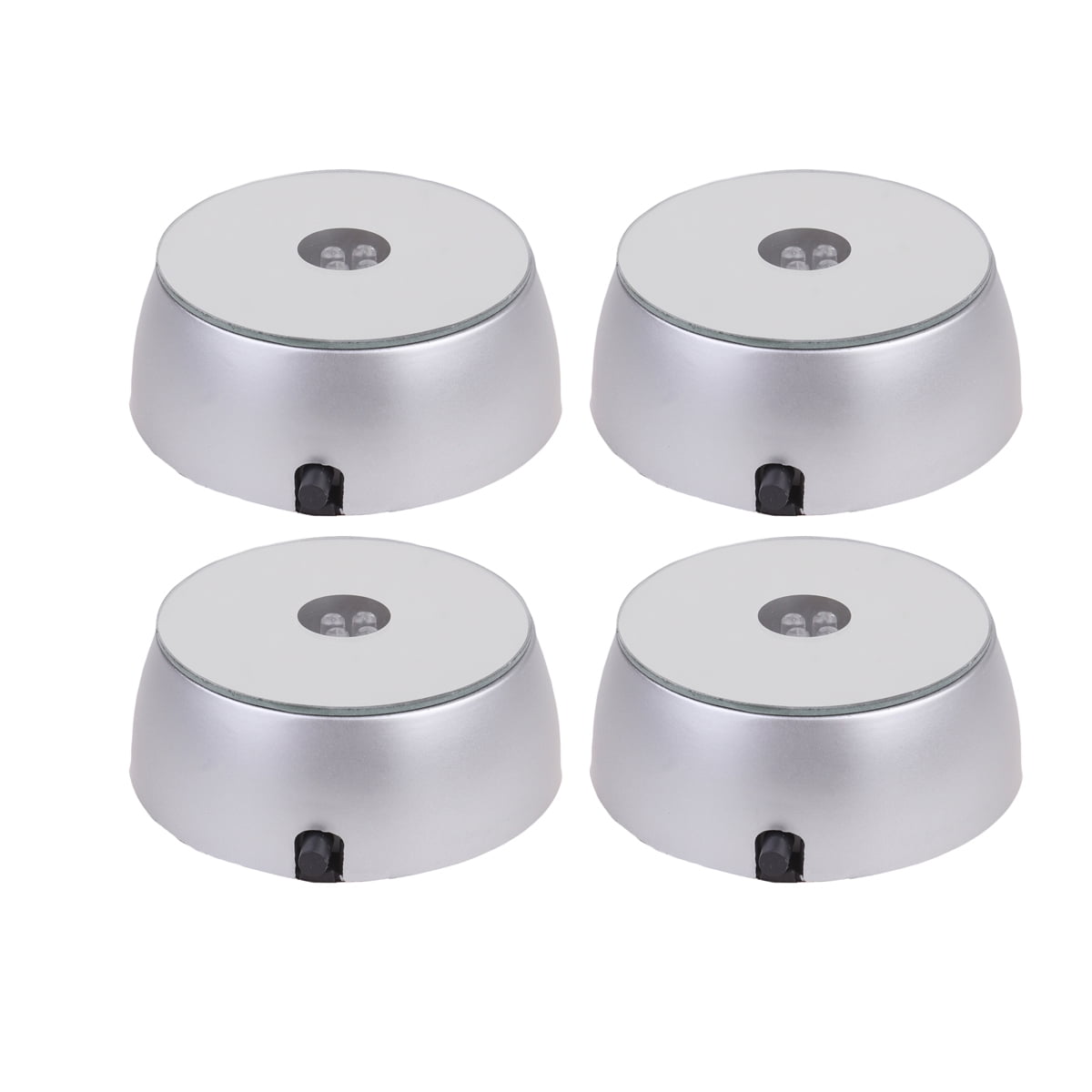 4pcs LED Lighted Round Crystal Display Base Stand for Glass Art ...