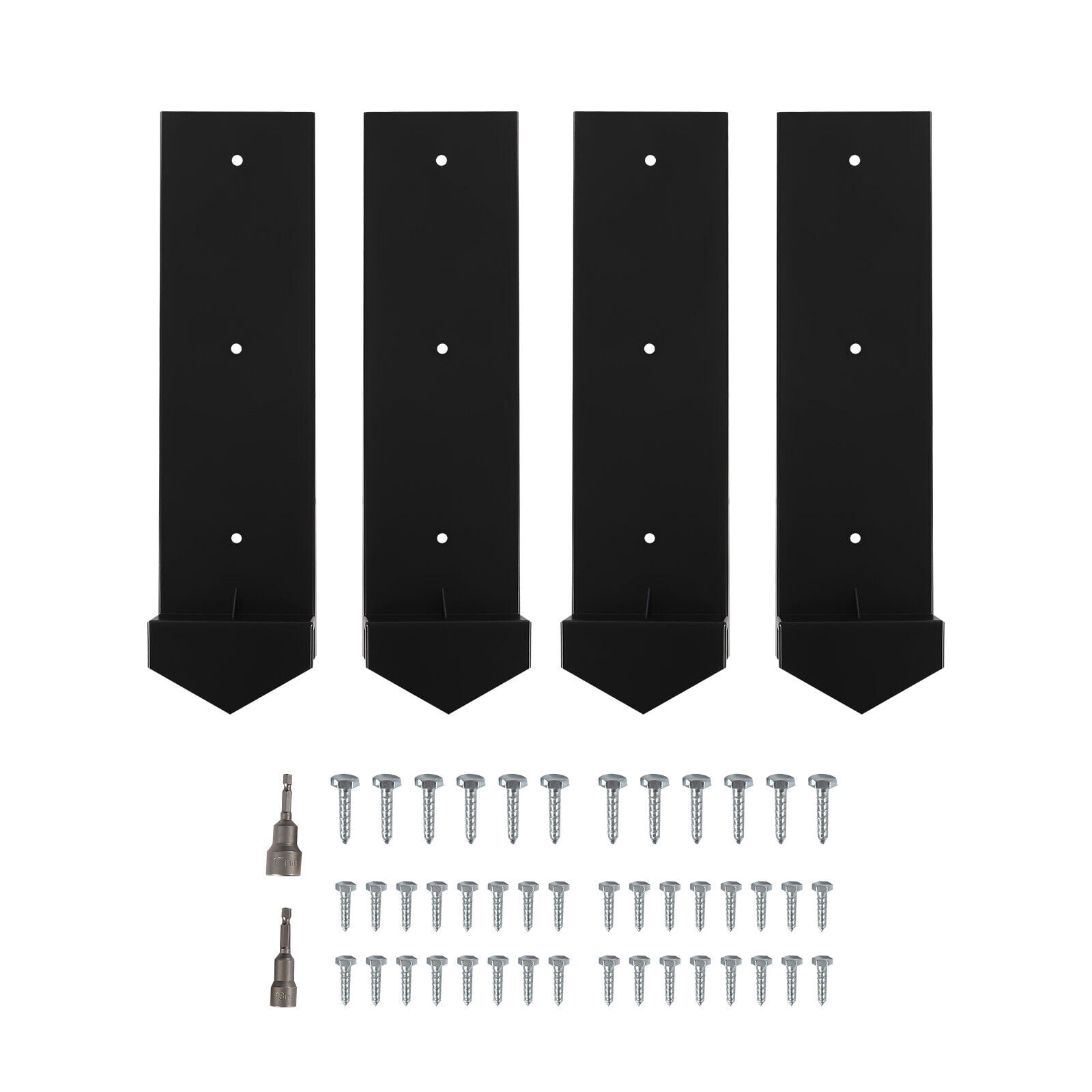 4pcs Fence Post Repair Kit 23.6"Steel Fence Post Support Fence Post ...