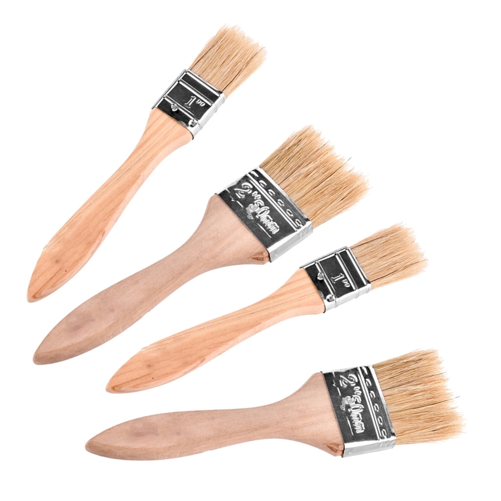 Baoblaze 4pcs Flat Basting Pastry Brushes, Wooden Handle, Natural ...