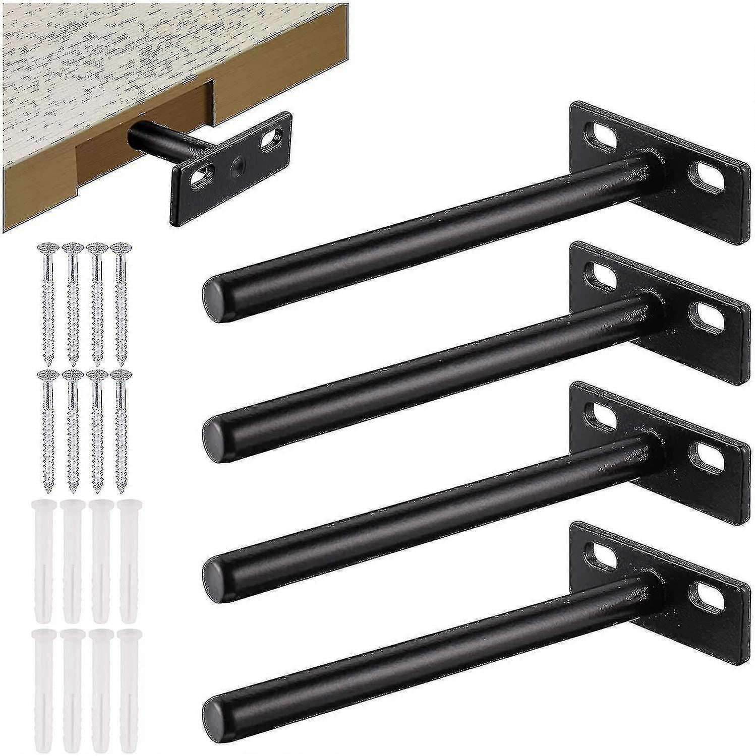 4pcs Floating Shelf Bracket, Metal Invisible Shelf Bracket, Heavy Duty ...