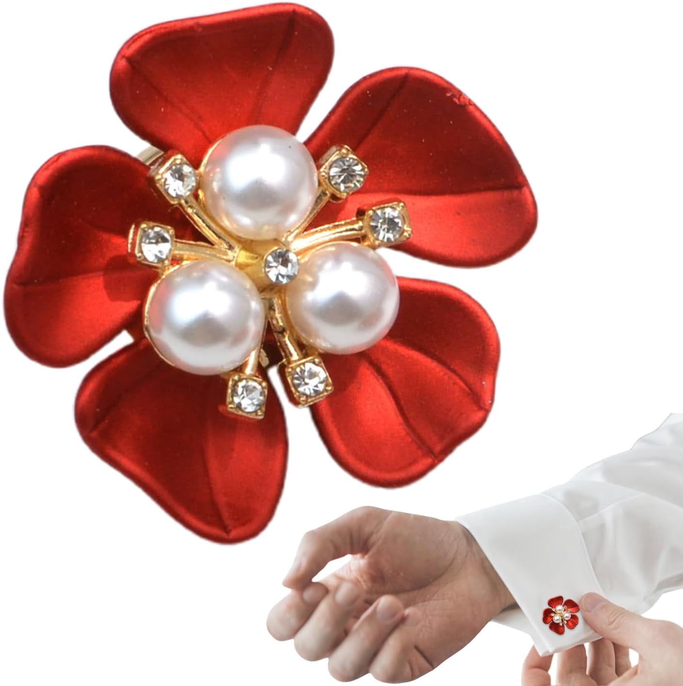 4pcs Flower Pearl Crafting Sewing DIY Accessories - Crystal Button ...