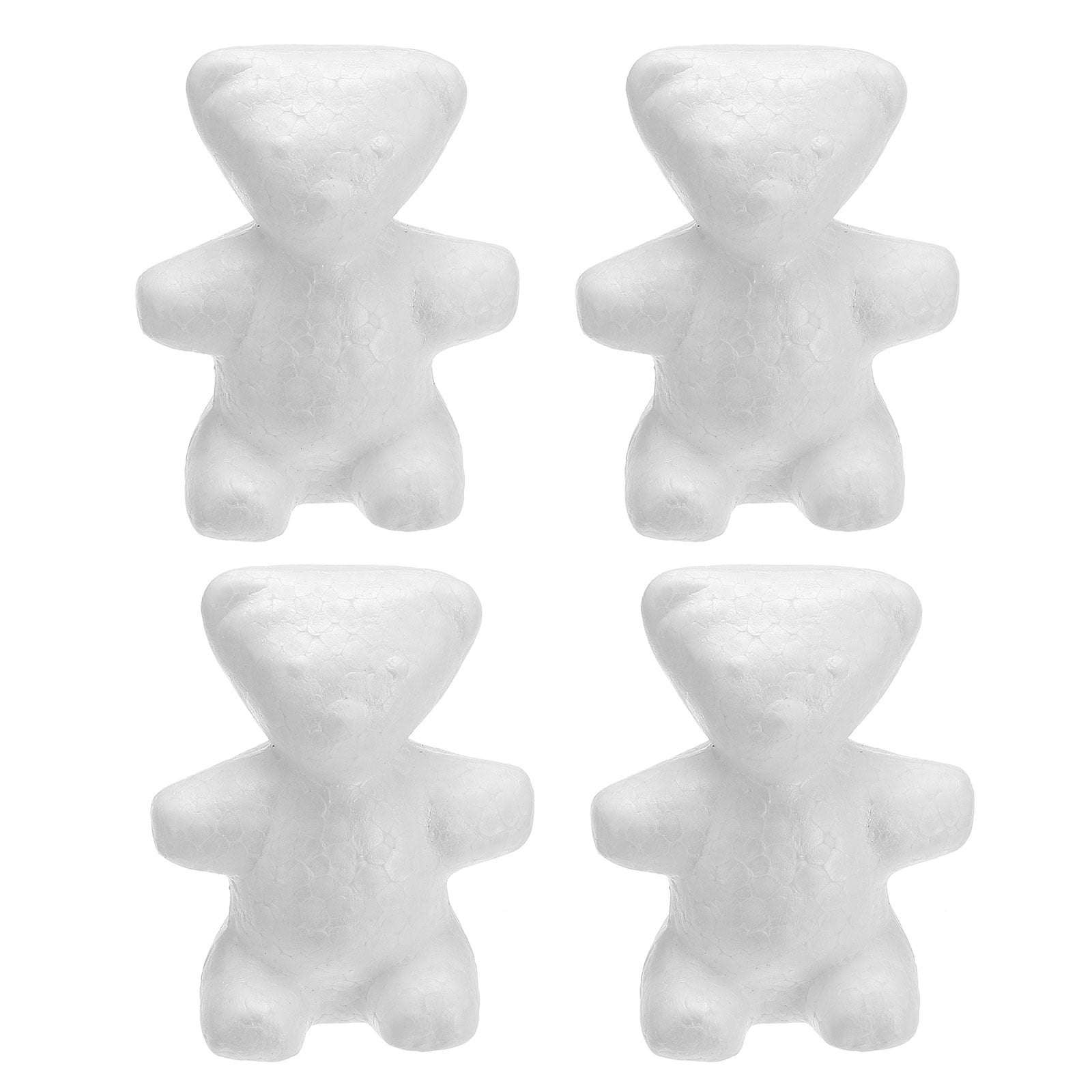4pcs Foam Bear, 4.3in Bear Foam Animal White Foam Shapes Bulk ...