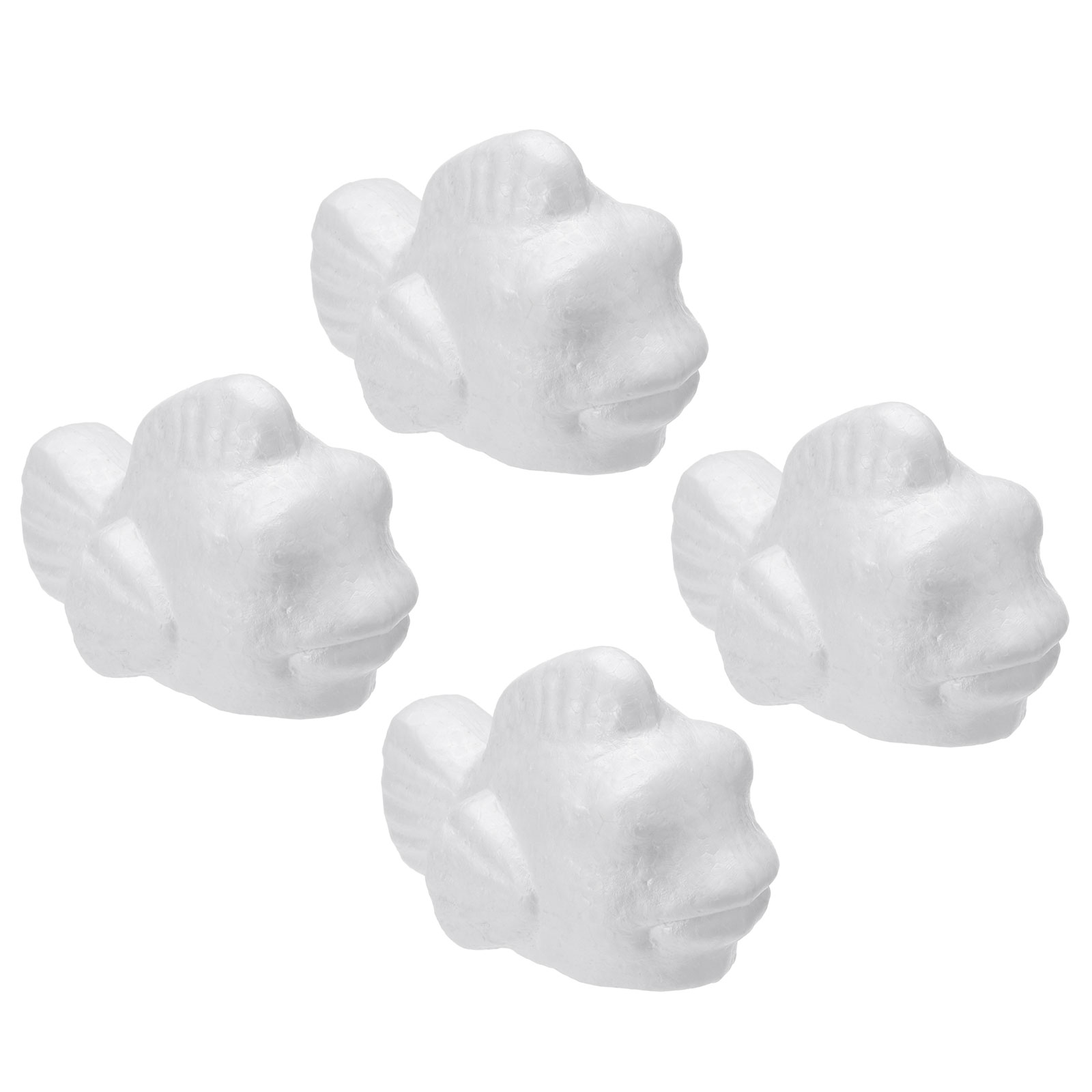 4pcs Foam Fish, 5.5in Fish Foam Animal White Foam Shapes Bulk ...