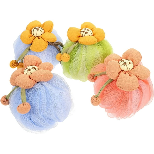 4pcs Foaming Net Loofah Spa Puff Scrubber Loofah Bath Ball Kids Shower ...
