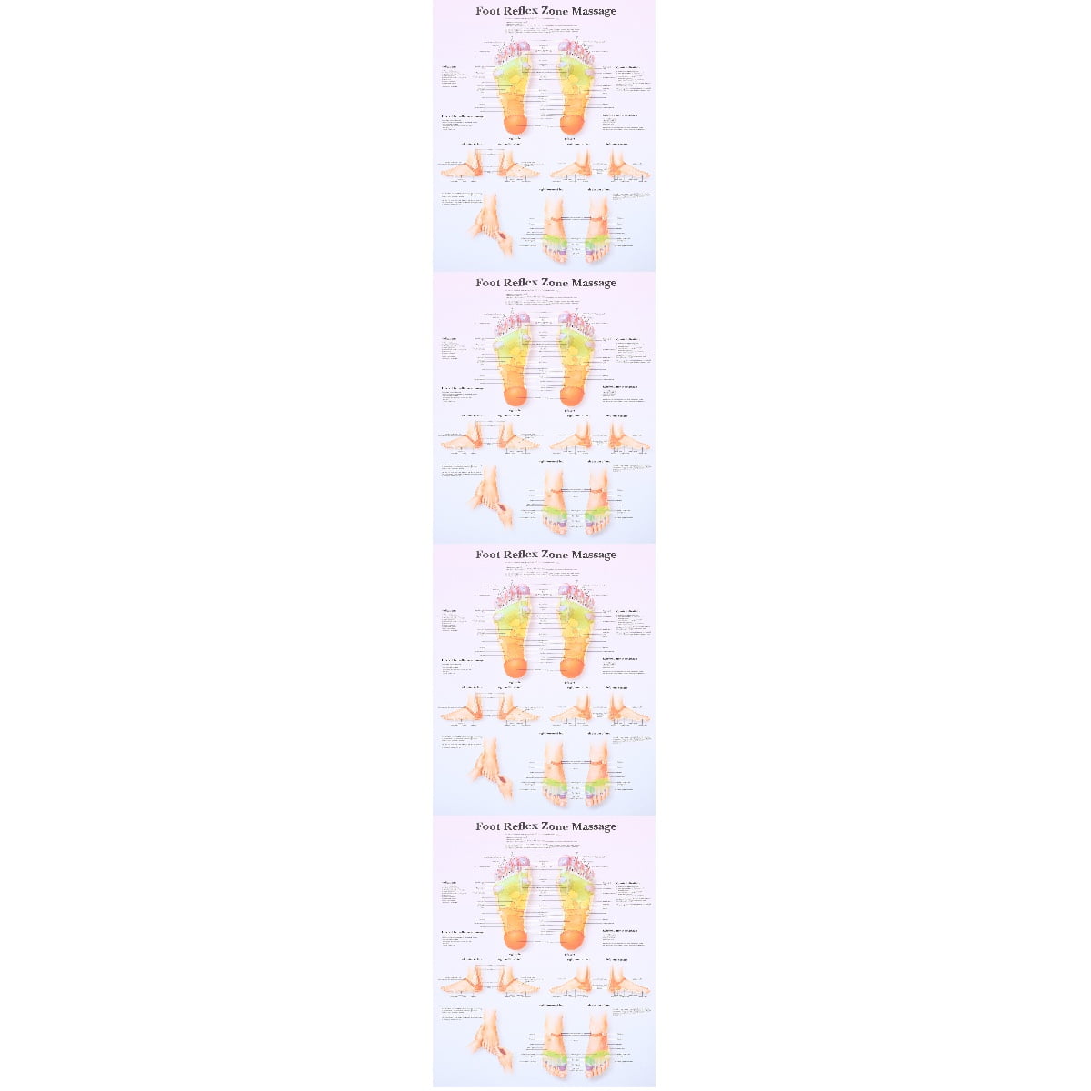 4pcs Foot Reflexology Chart Poster Massage Knowledge Poster Wall Art ...