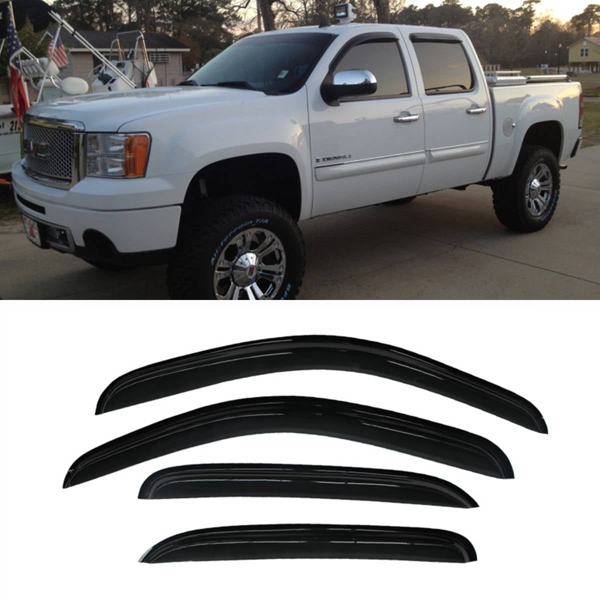 4pcs For 07-14 Chevy Silverado 1500 GMC Sierra Crew Cab Vent Shade ...