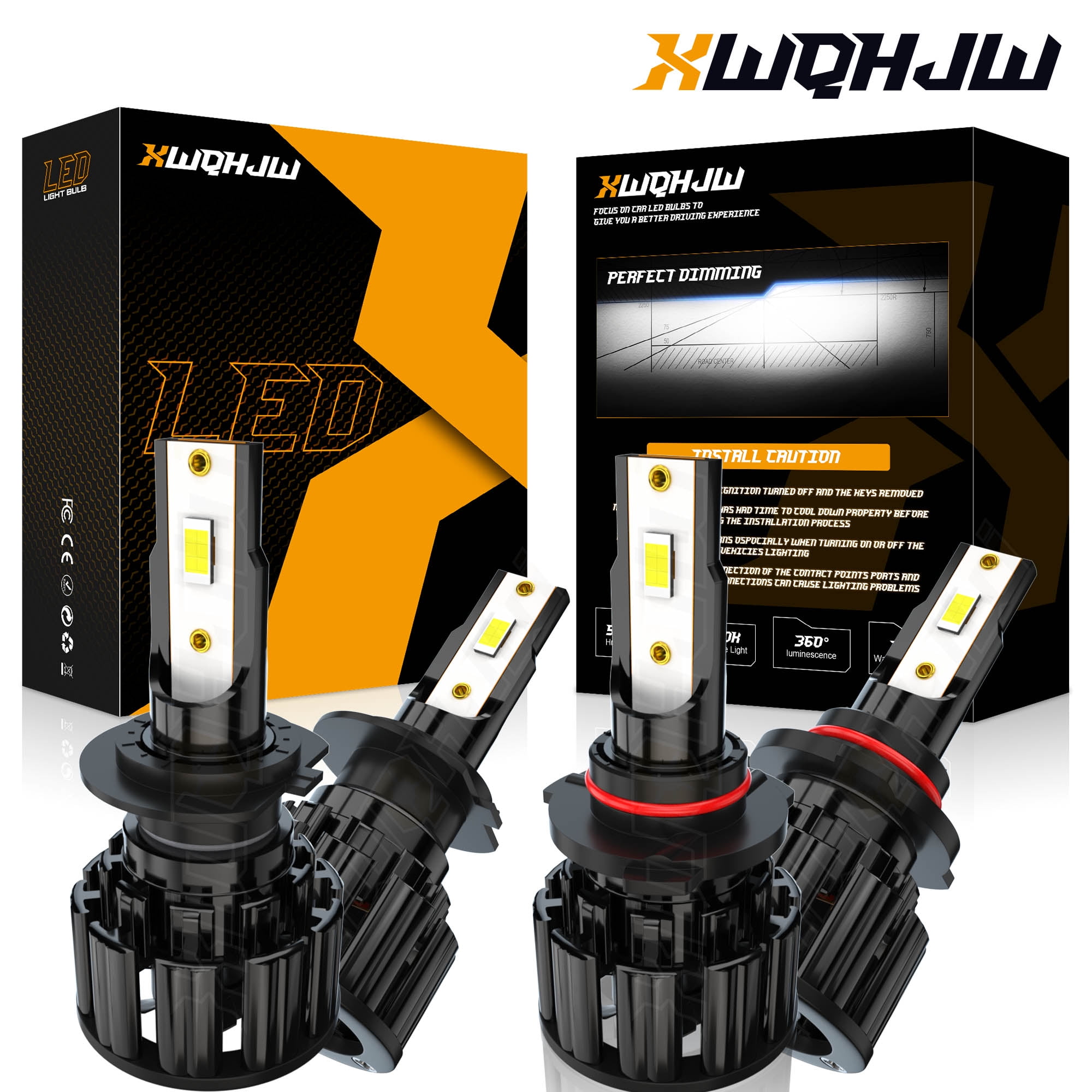 4pcs For Mazda 3 2004-2009 9005 H7 Headlight LED Bulbs High Low Beam ...